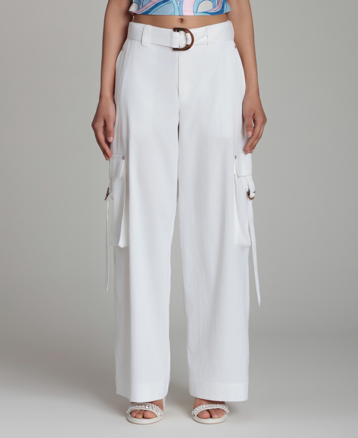 Click here for Avec Les Filles Womens Mid-Rise Wide-Leg Pants - W... prices