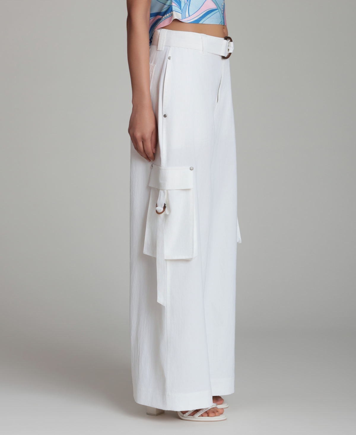 Click here for Avec Les Filles Womens Mid-Rise Wide-Leg Pants - W... prices