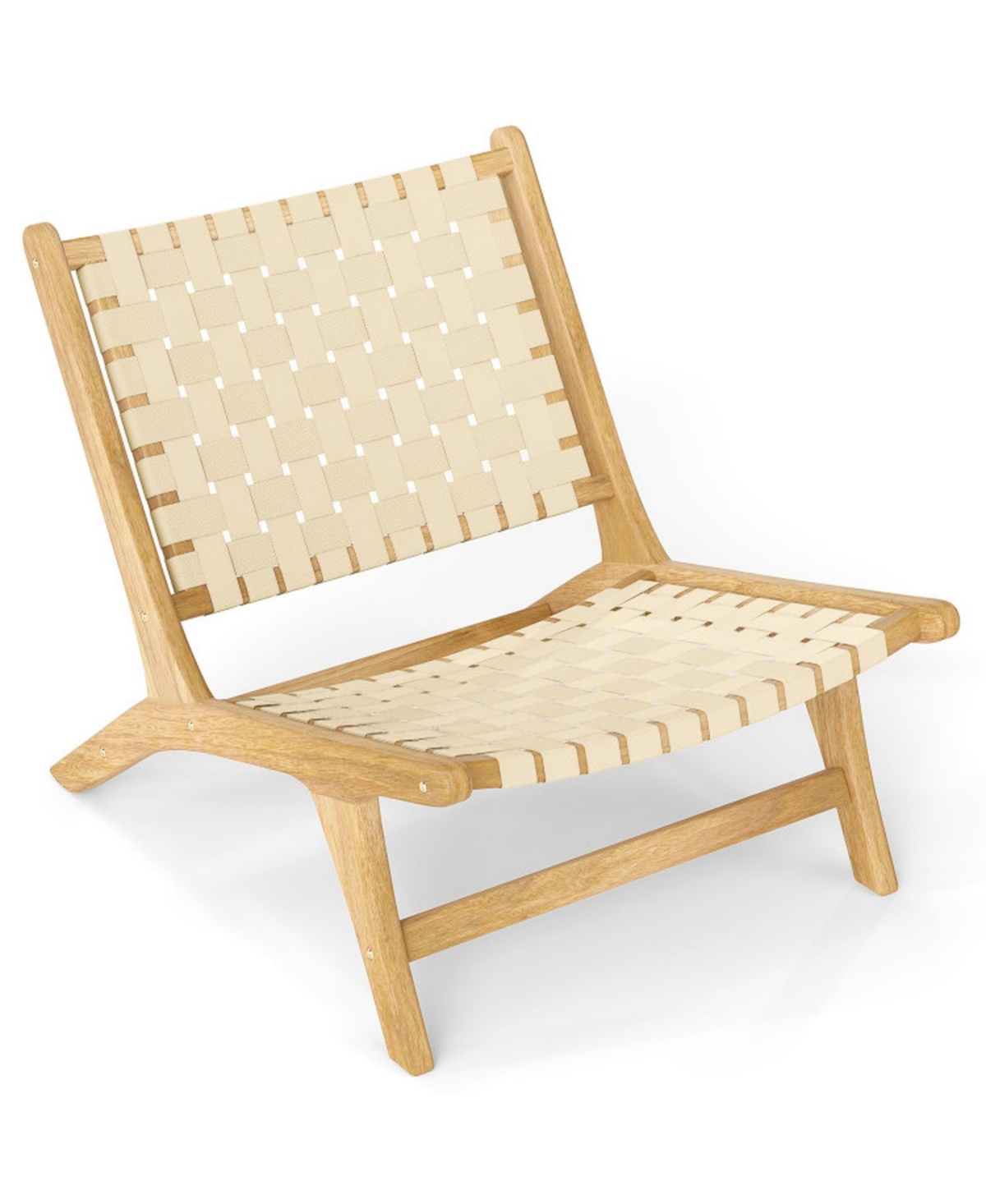 Click here for Gouun Teak Wood Armless Patio Chair with Pp Webbin... prices