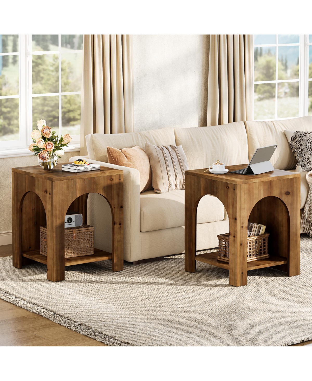 Click here for Tribesigns 2-Tier Storage Square Side Table Set of... prices