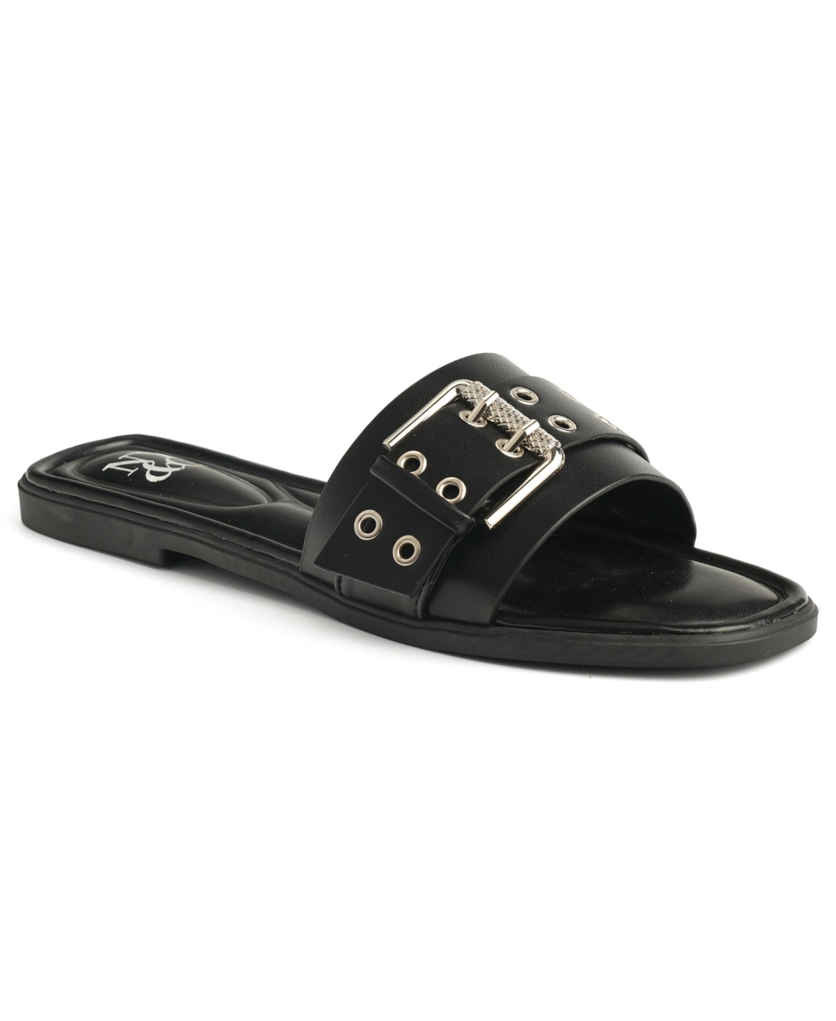 Click here for New York & Company Womens Rey Slides Sandals - Bla... prices