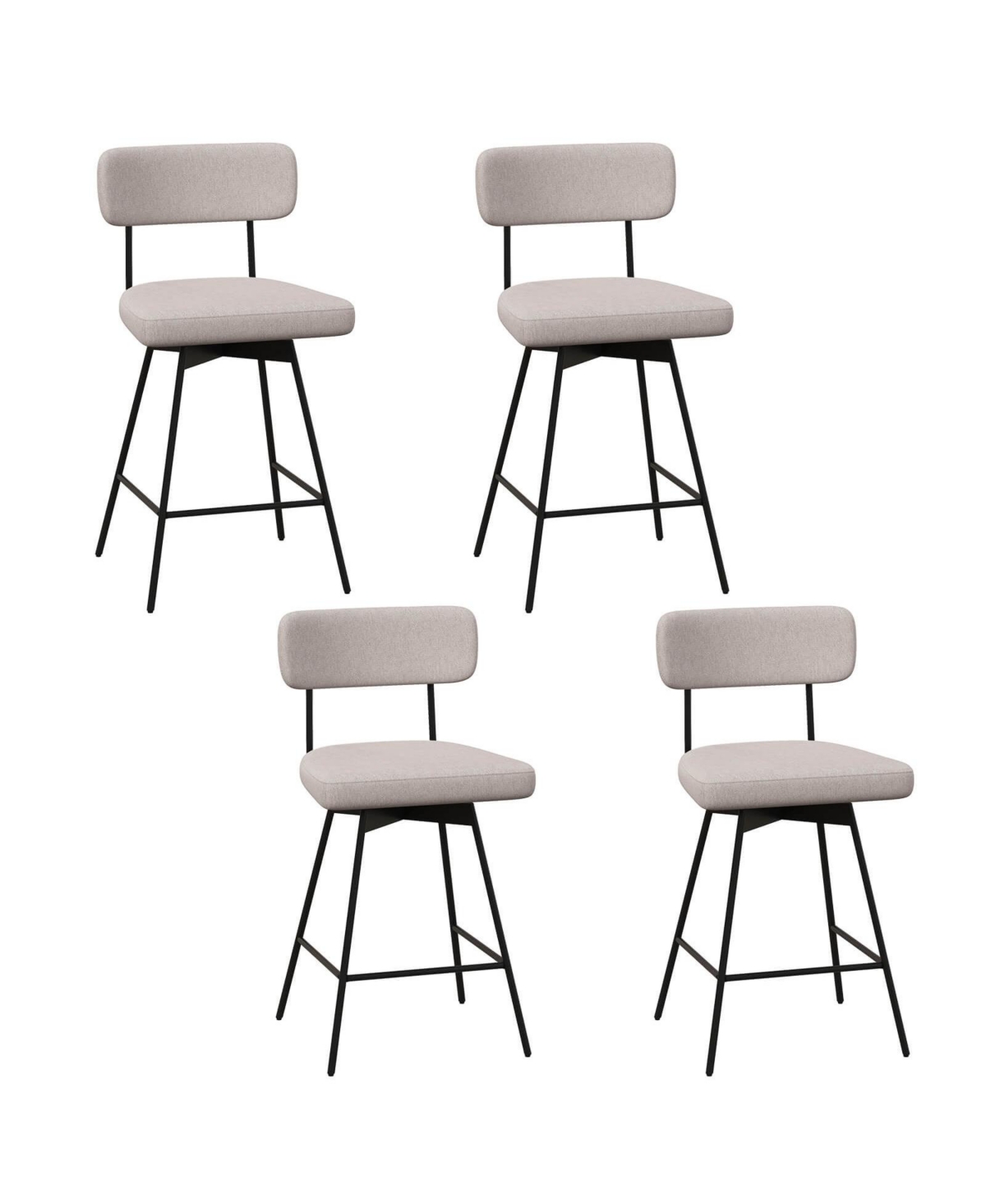 Click here for Costway Upholstered Swivel Bar Stool Set of 4 with... prices