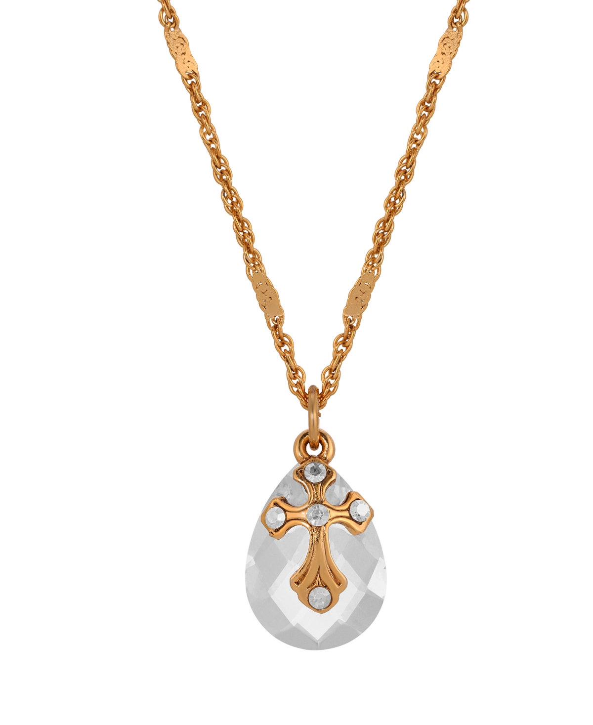 Click here for Symbols of Faith 14k Gold Dipped Clear Oval Glass... prices