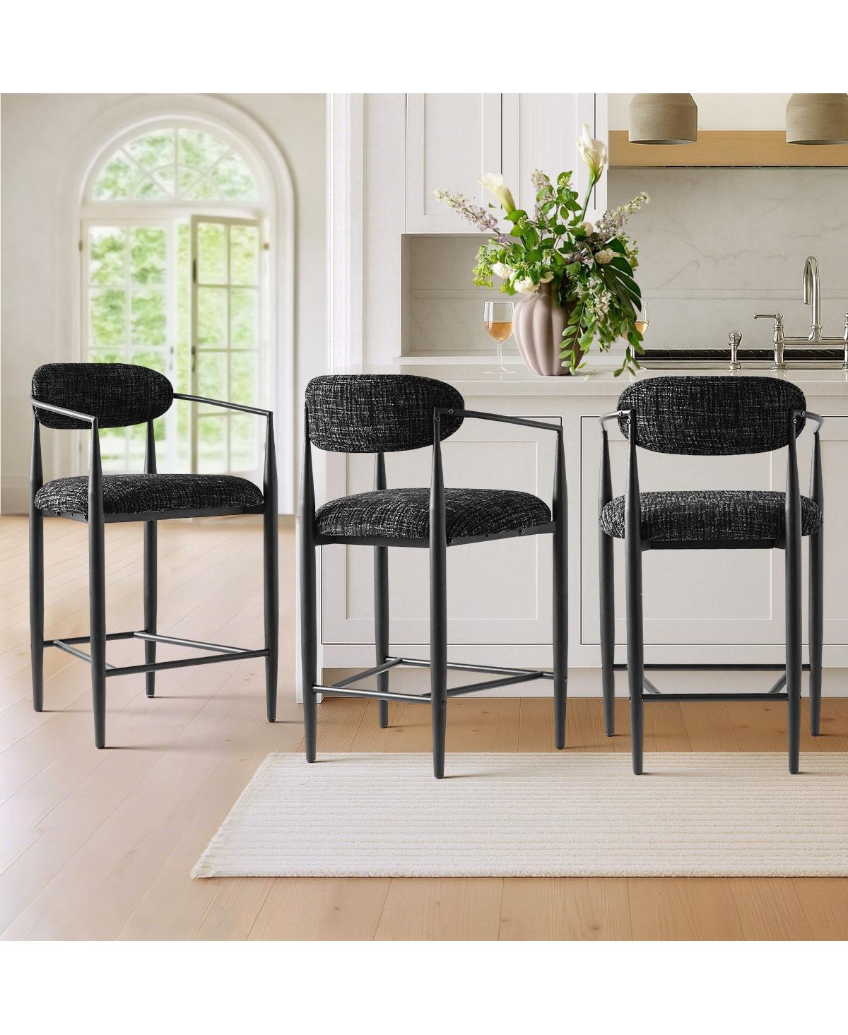 Click here for Maison Boucle Set of 3 Modern Chenille Counter Hei... prices