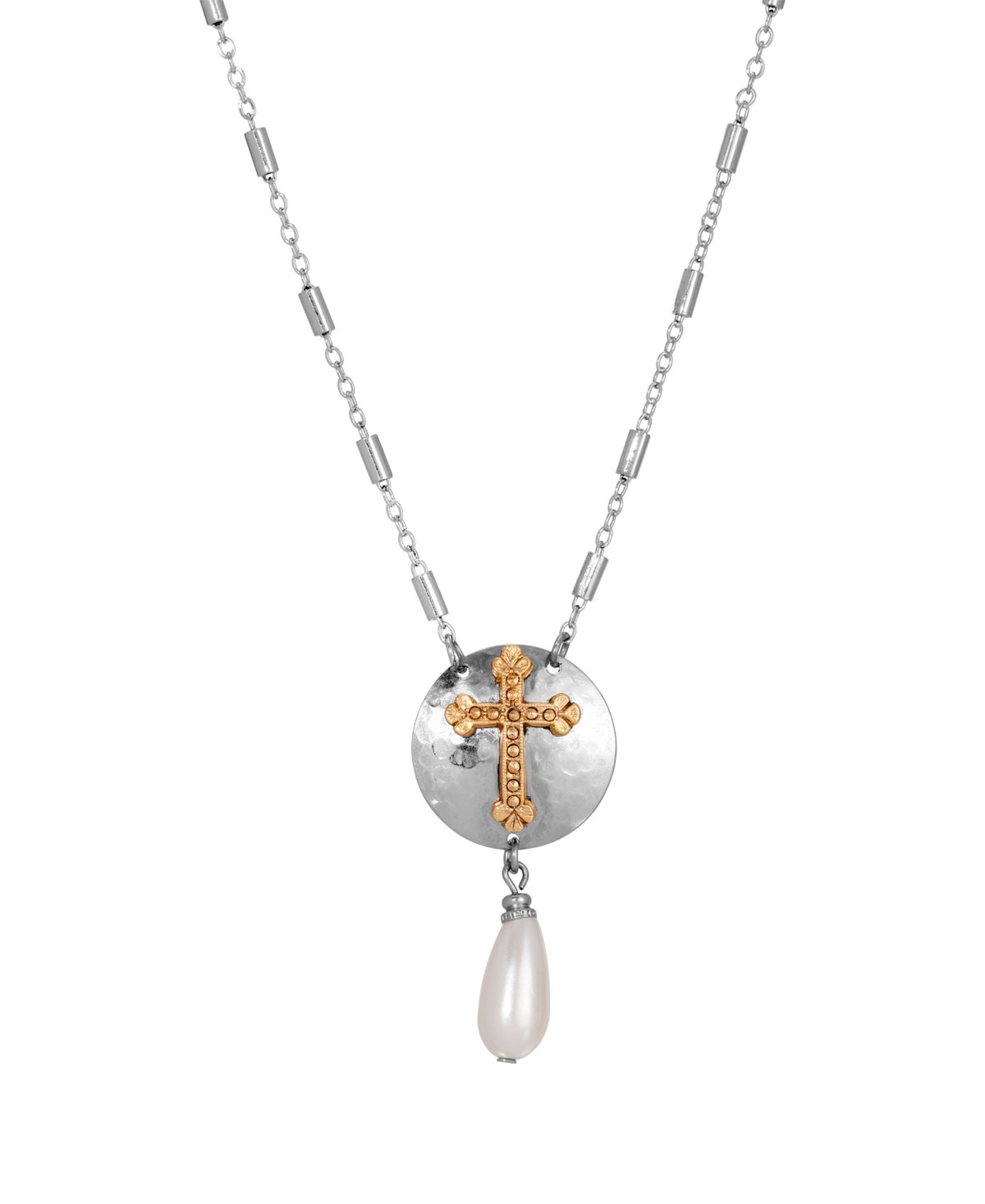 Click here for Symbols of Faith Silver-Tone 14k Gold Dipped Cross... prices