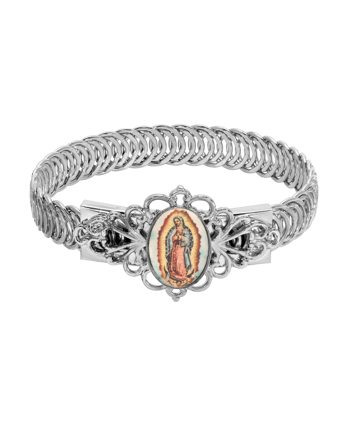 Click here for Symbols of Faith Silver Tone Oval Our Lady Of Guad... prices
