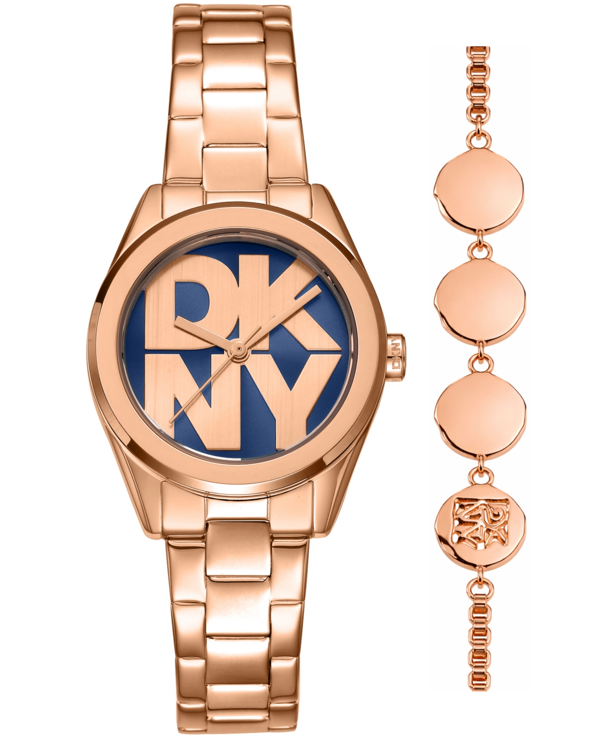 Click here for Dkny Womens Logo Quartz Rose Gold-Tone Stainless S... prices