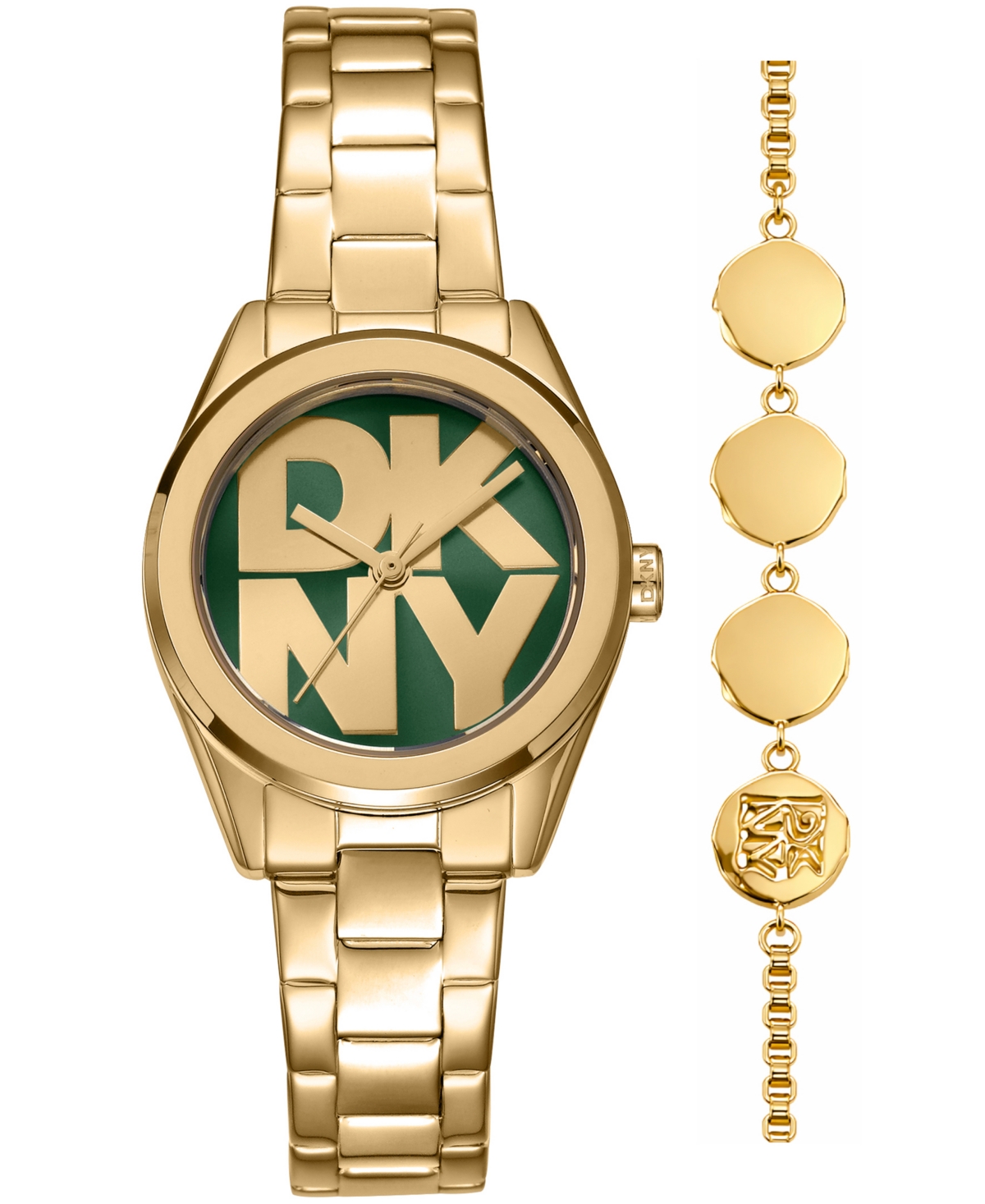 Click here for Dkny Womens Logo Quartz Gold-Tone Stainless Steel... prices