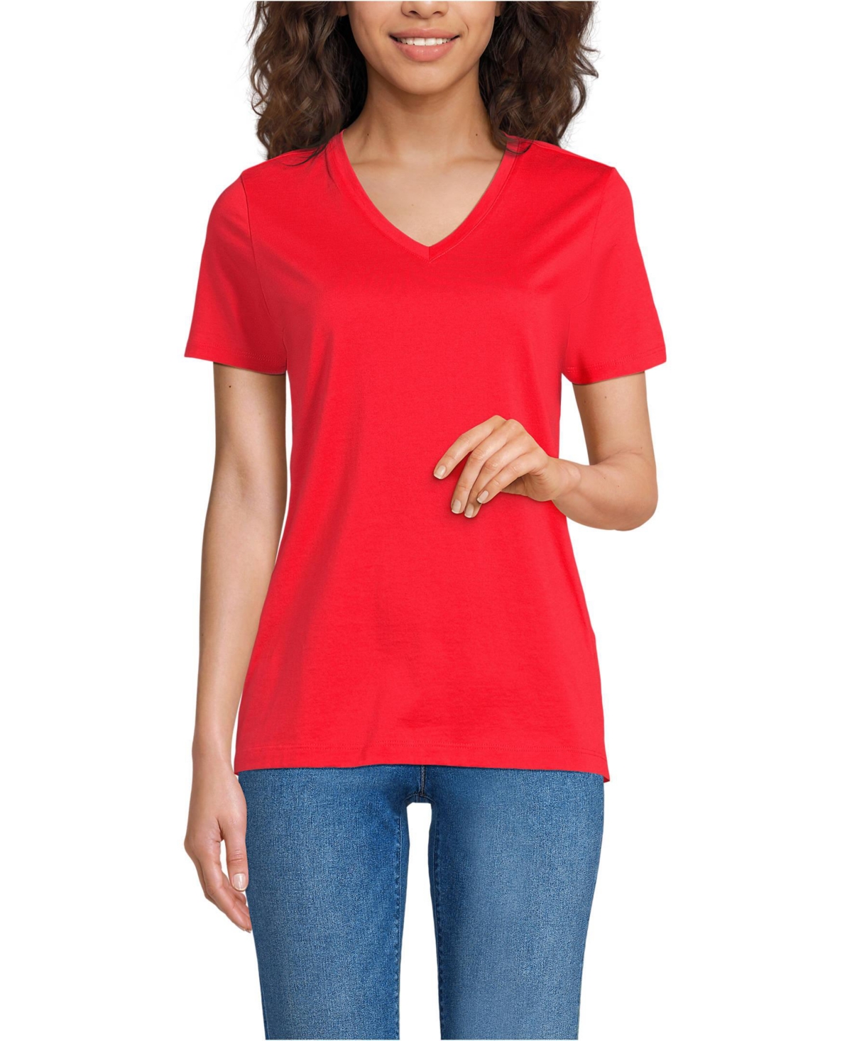 Click here for Lands End Womens Relaxed Supima Cotton V-Neck T-Sh... prices