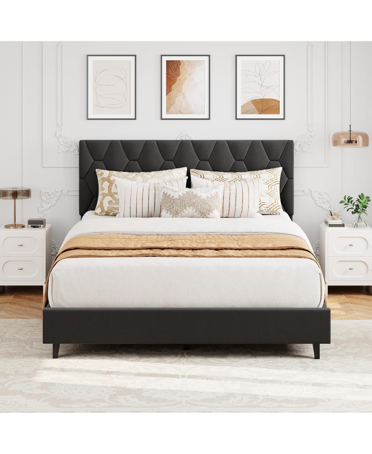 Click here for gaomon Queen Upholstered Bed Frame  Tailored Headb... prices