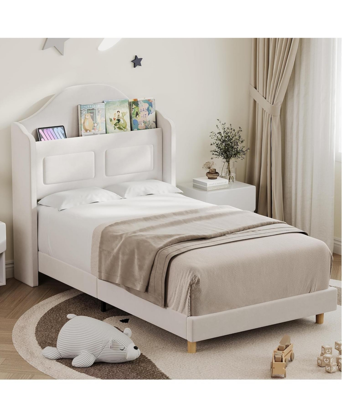 Click here for gaomon Twin Princess Bed Frame with Wingback and L... prices