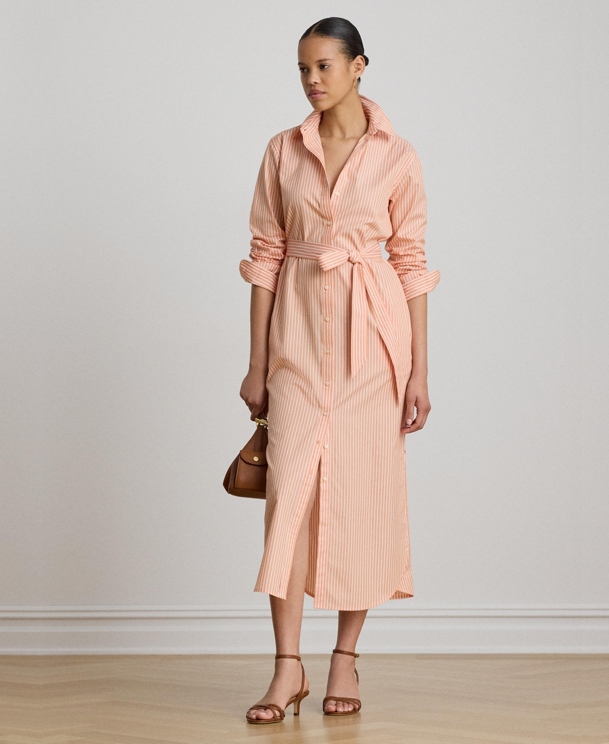 Click here for Lauren Ralph Lauren Womens Point Collar Striped En... prices