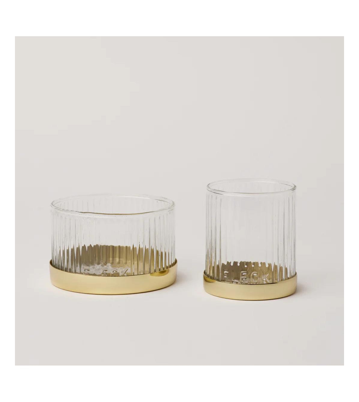 Click here for Fleck Fluted Glass Votive Candle Holder Set - Clea... prices