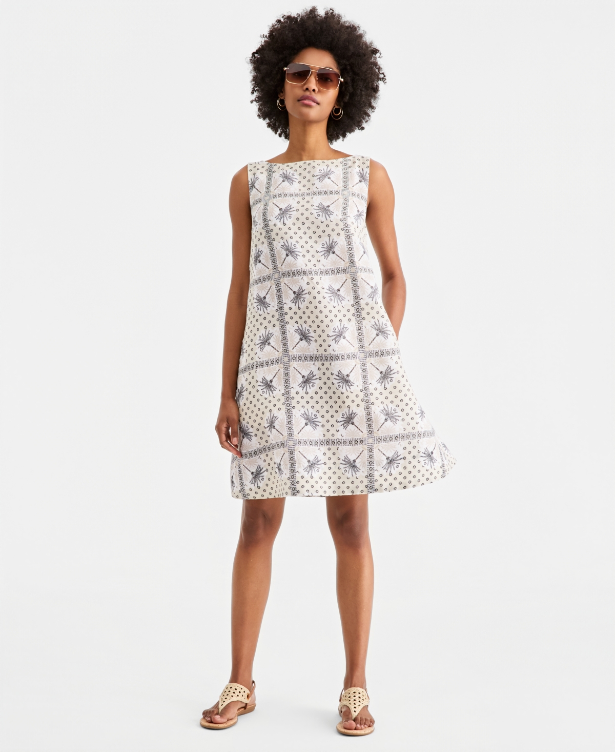 Click here for Charter Club Womens Printed 100 Linen Sleeveless S... prices