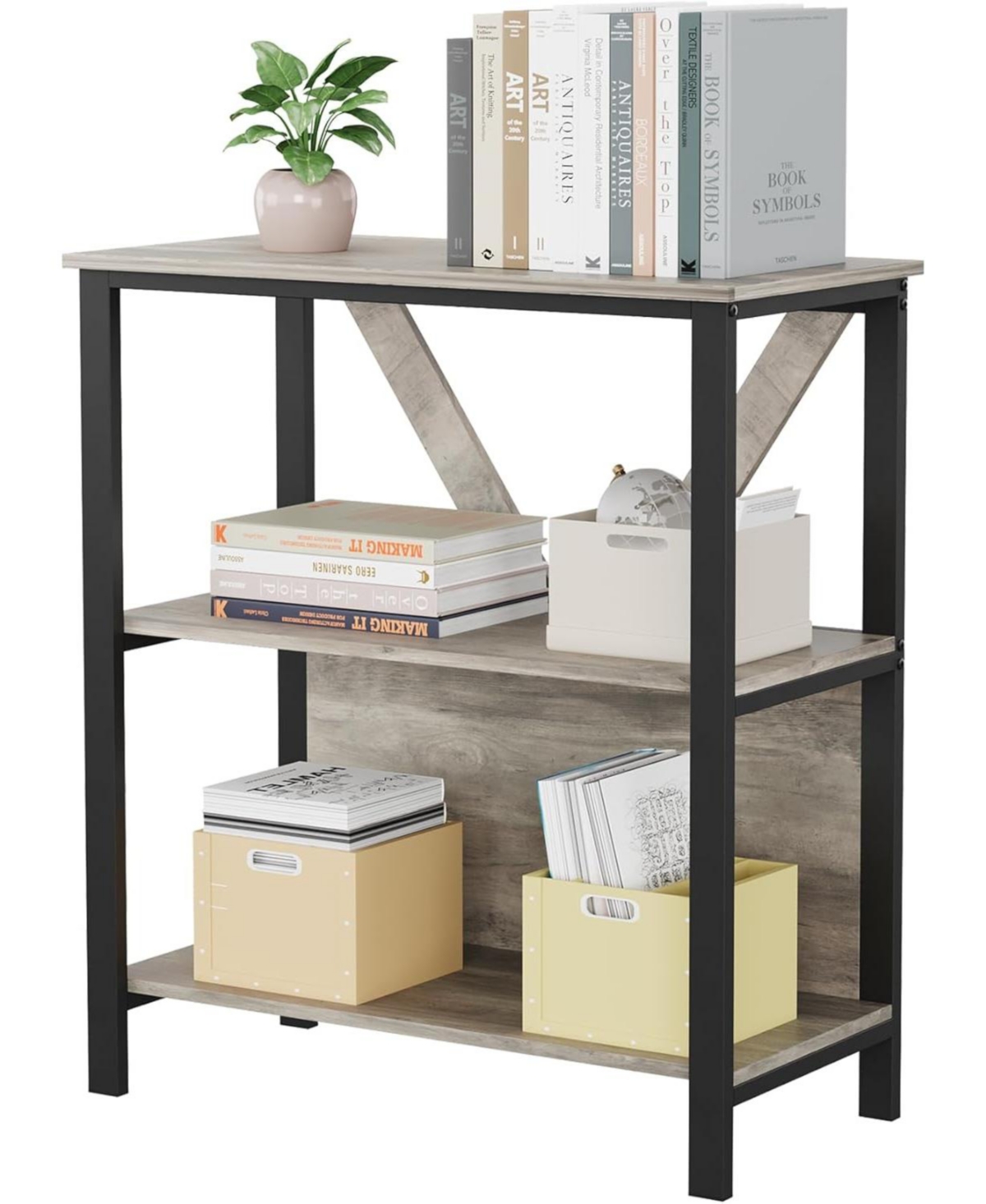 Click here for gaomon 3-Tier Industrial Rustic Bookcase with Led... prices