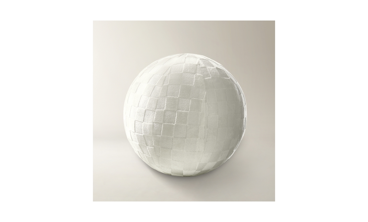 Click here for Z Gallerie Checker Velvet Ball Pillow - White prices