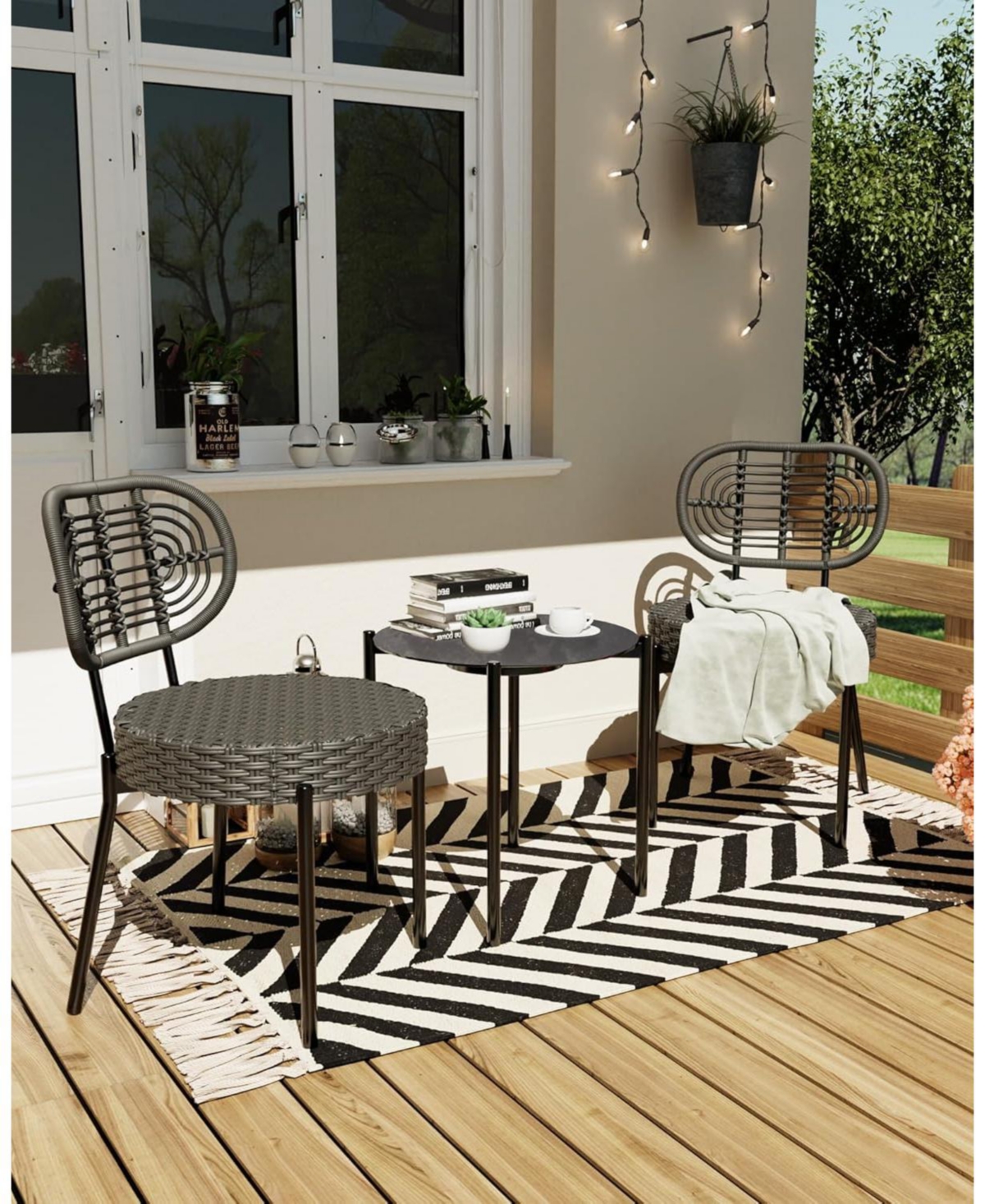 Click here for gaomon Dining Chair 3 Piece Patio Bistro Set  Outd... prices