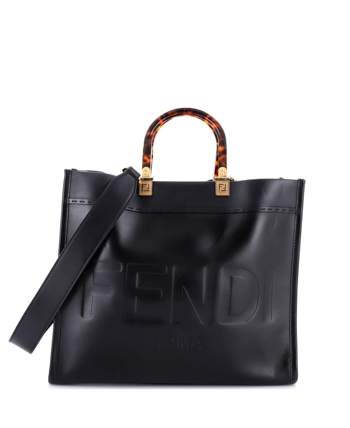 Click here for Pre-Owned Fendi Medium Sunshine Shopper Tote Leath... prices