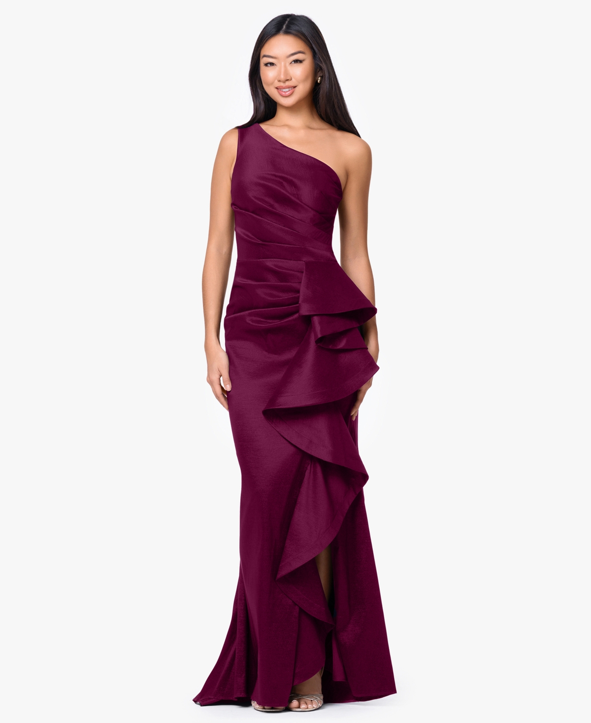 Click here for Betsy & Adam Petite One-Shoulder Ball Gown - Raisi... prices