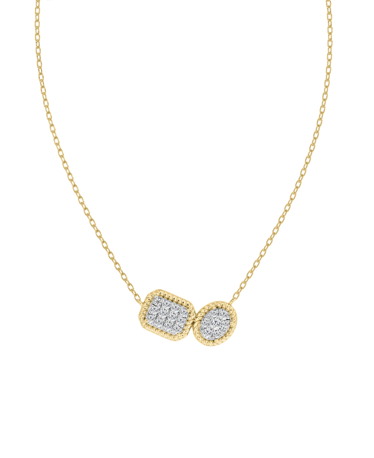 Click here for Diamond Double Cluster Rope-Framed Pendant Necklac... prices