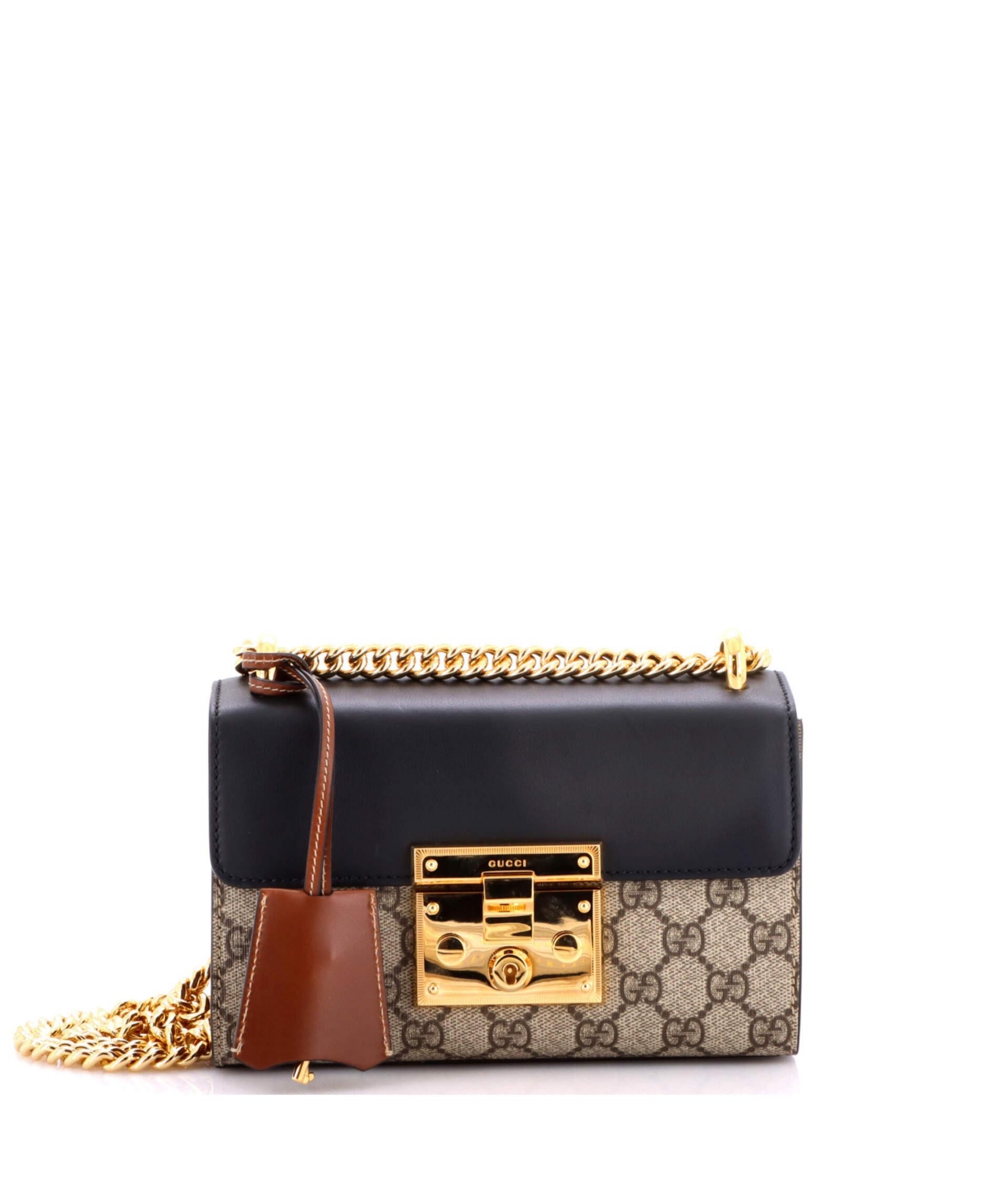 Click here for Pre-Owned Gucci Small Padlock Shoulder Bag Gg Coat... prices