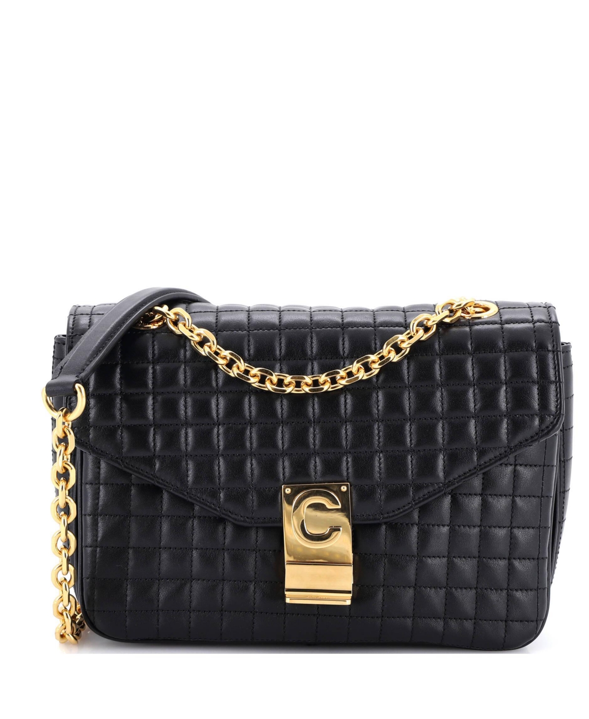 Click here for Pre-Owned Celine Medium C Bag Quilted Leather - Bl... prices