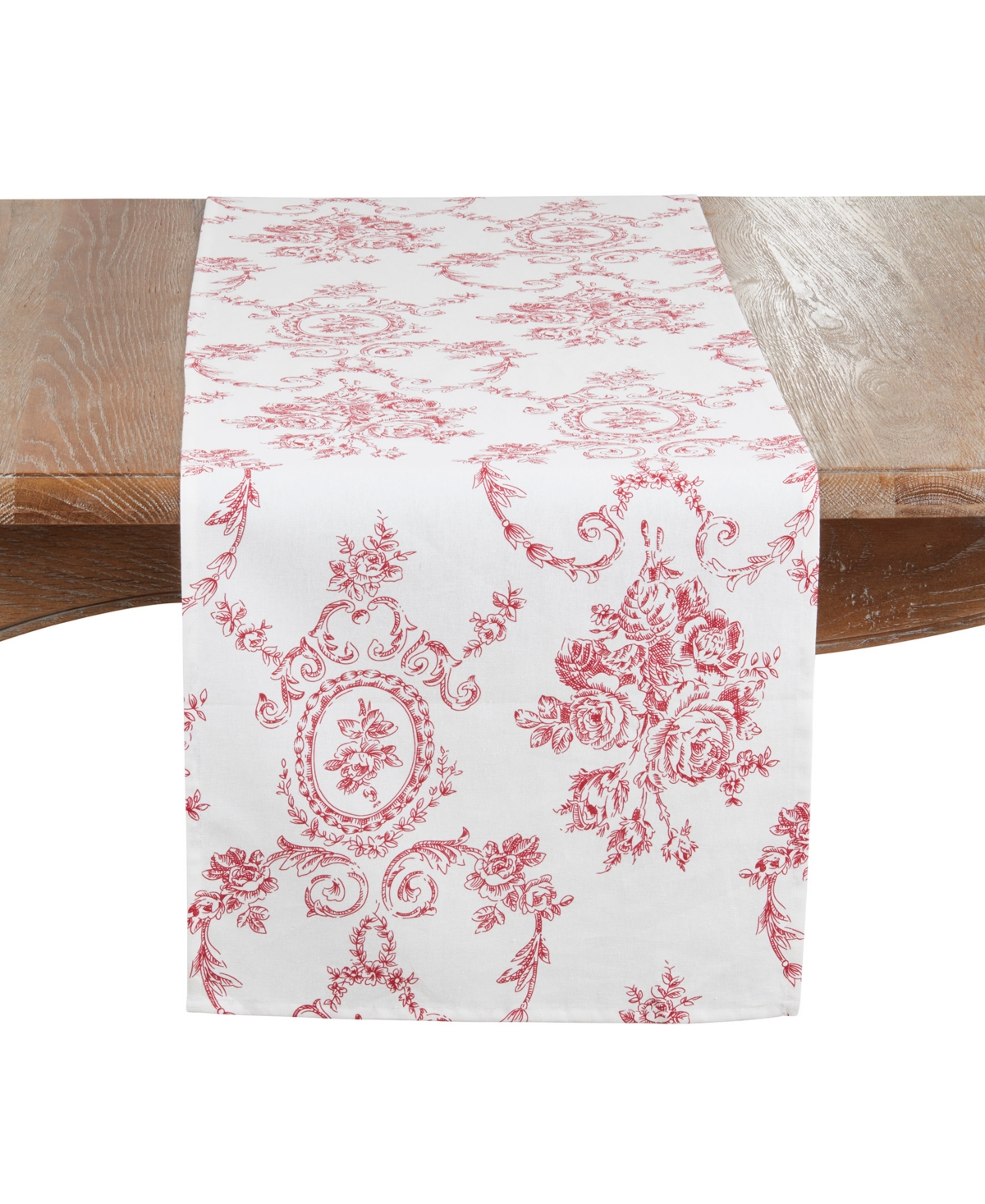 Click here for Saro Lifestyle Ornate Floral Linen Blend Table Run... prices