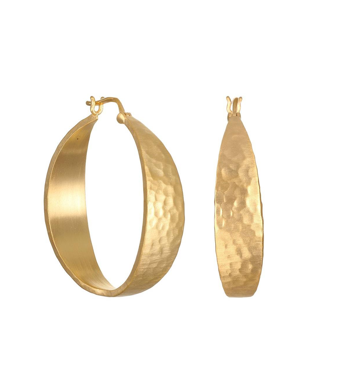 Click here for Satya Jewelry Shine Bright Hammered Hoop Earrings... prices