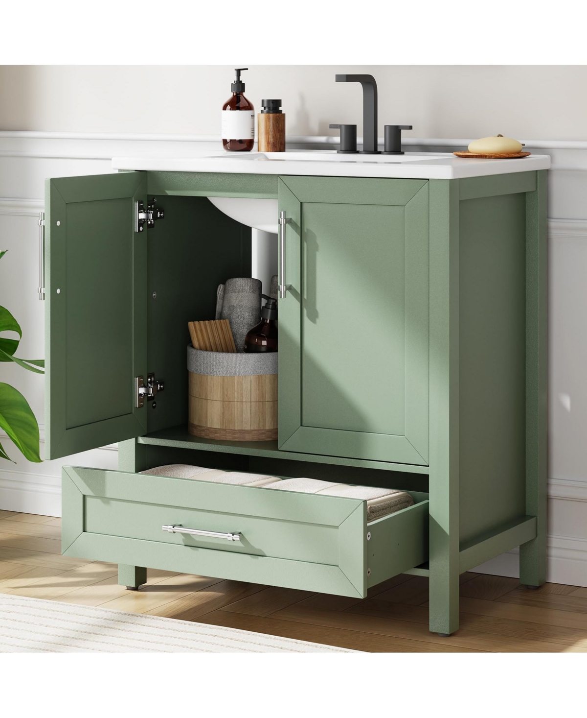 Click here for homfan Bathroom Vanity with Ceramic Sink  Bathroom... prices