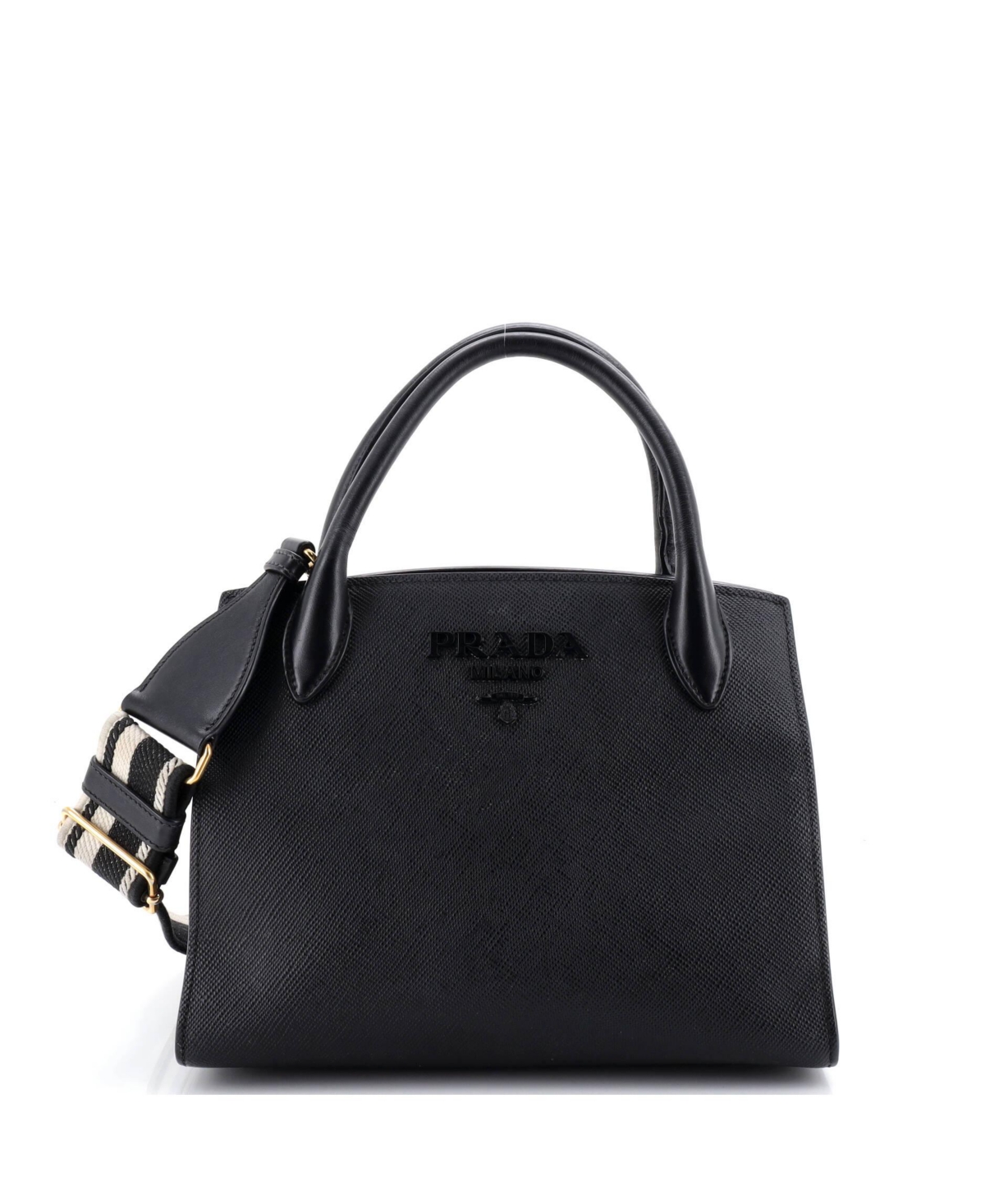Click here for Pre-Owned Prada Small Monochrome Tote Saffiano wit... prices
