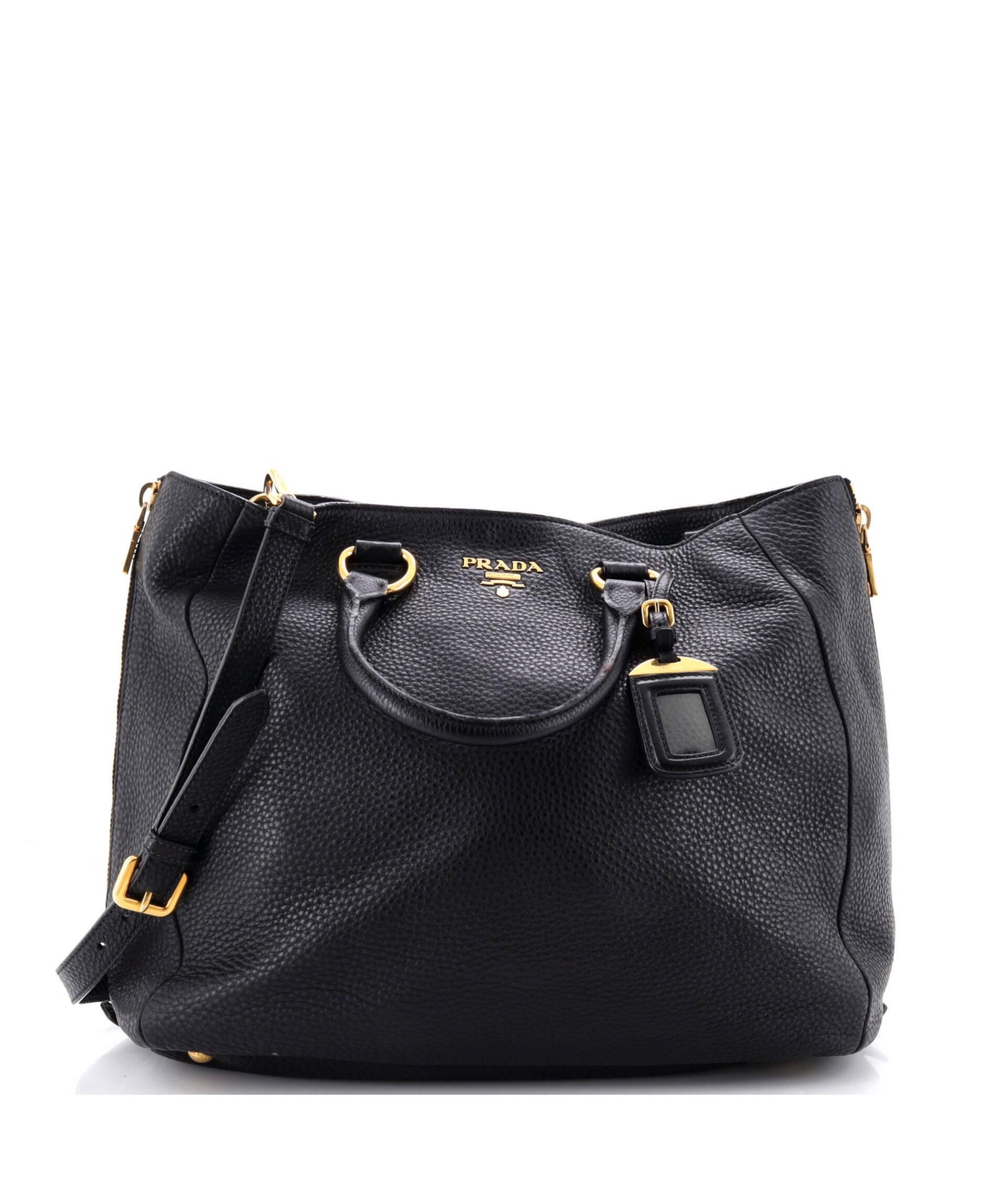 Click here for Pre-Owned Prada Large Side Zip Convertible Tote Vi... prices
