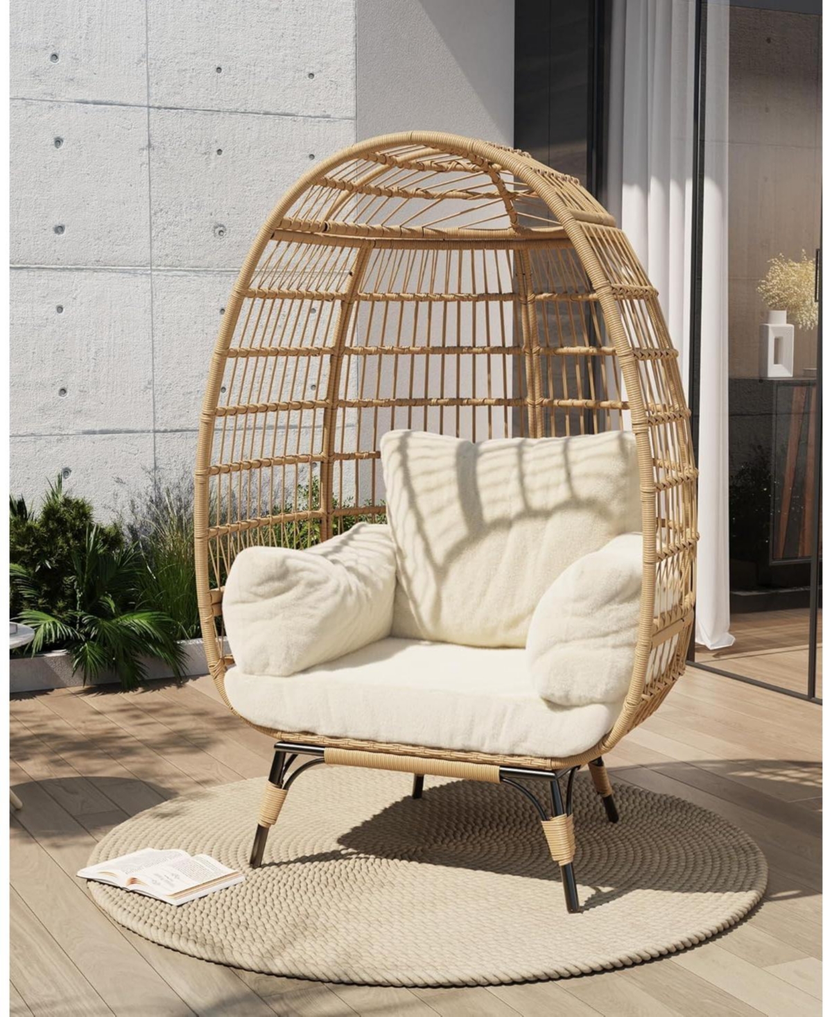 Click here for gaomon Rattan Egg Chair with Cushion- Leisure Chai... prices