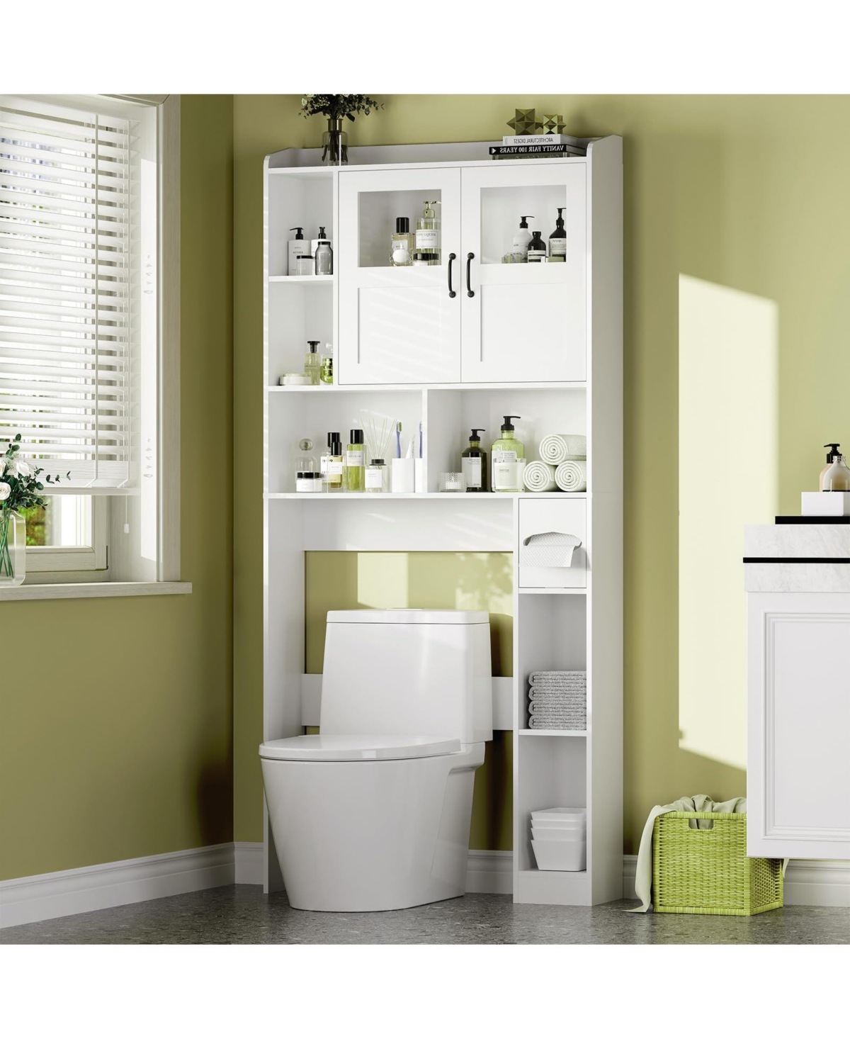 Click here for Homfan Over Toilet Storage Cabinet with Glass Door... prices