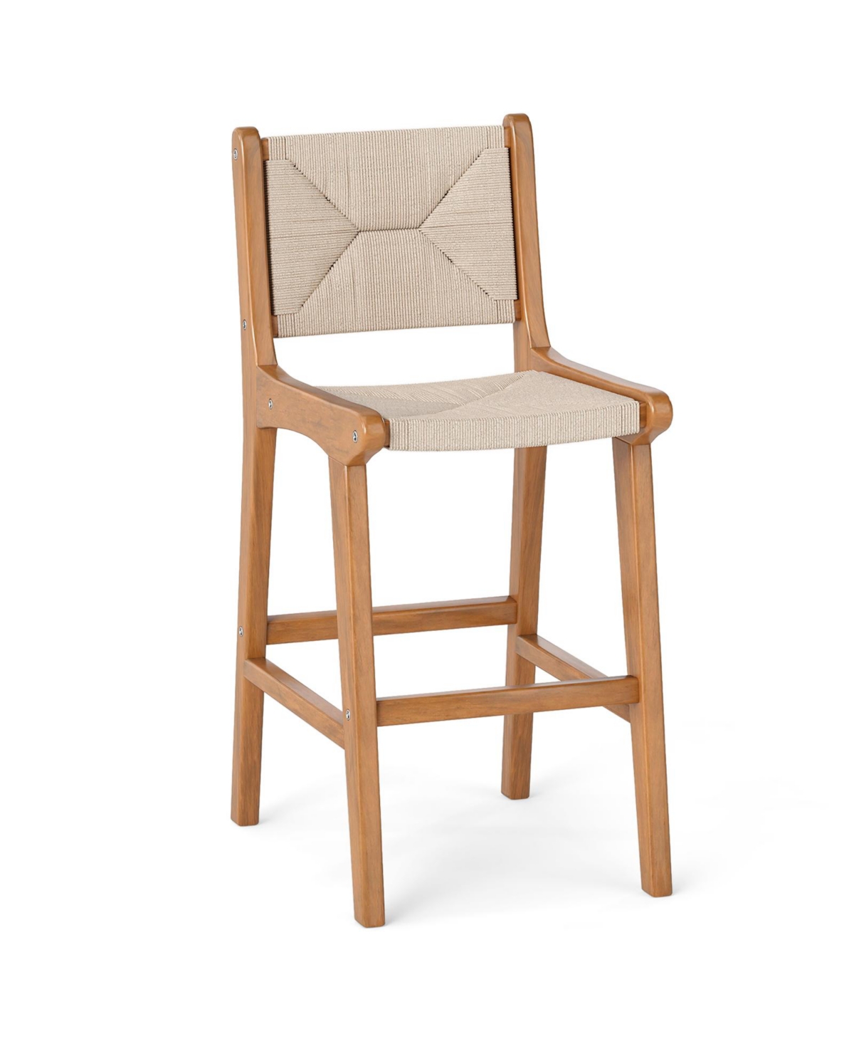 Click here for Gymax Outdoor Counter Height Bar Stool with Teak W... prices