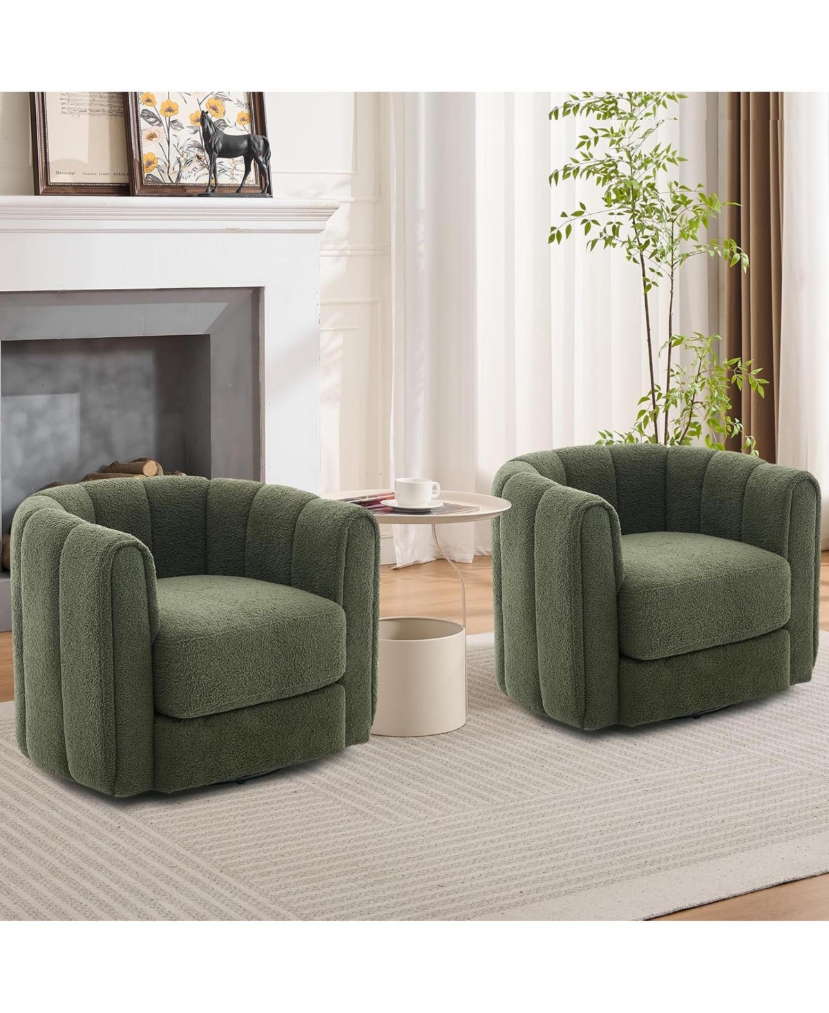 Click here for gaomon 360 Swivel Barrel Chair Mid-Century Modern... prices