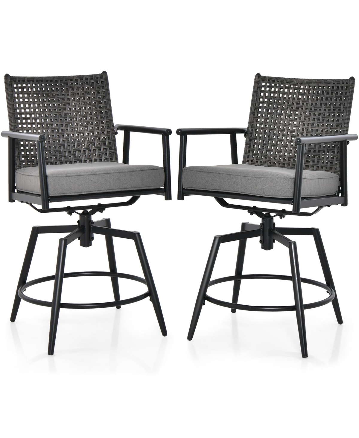 Click here for Gymax Patio Swivel Bar Stools Set of 2 Outdoor Cou... prices