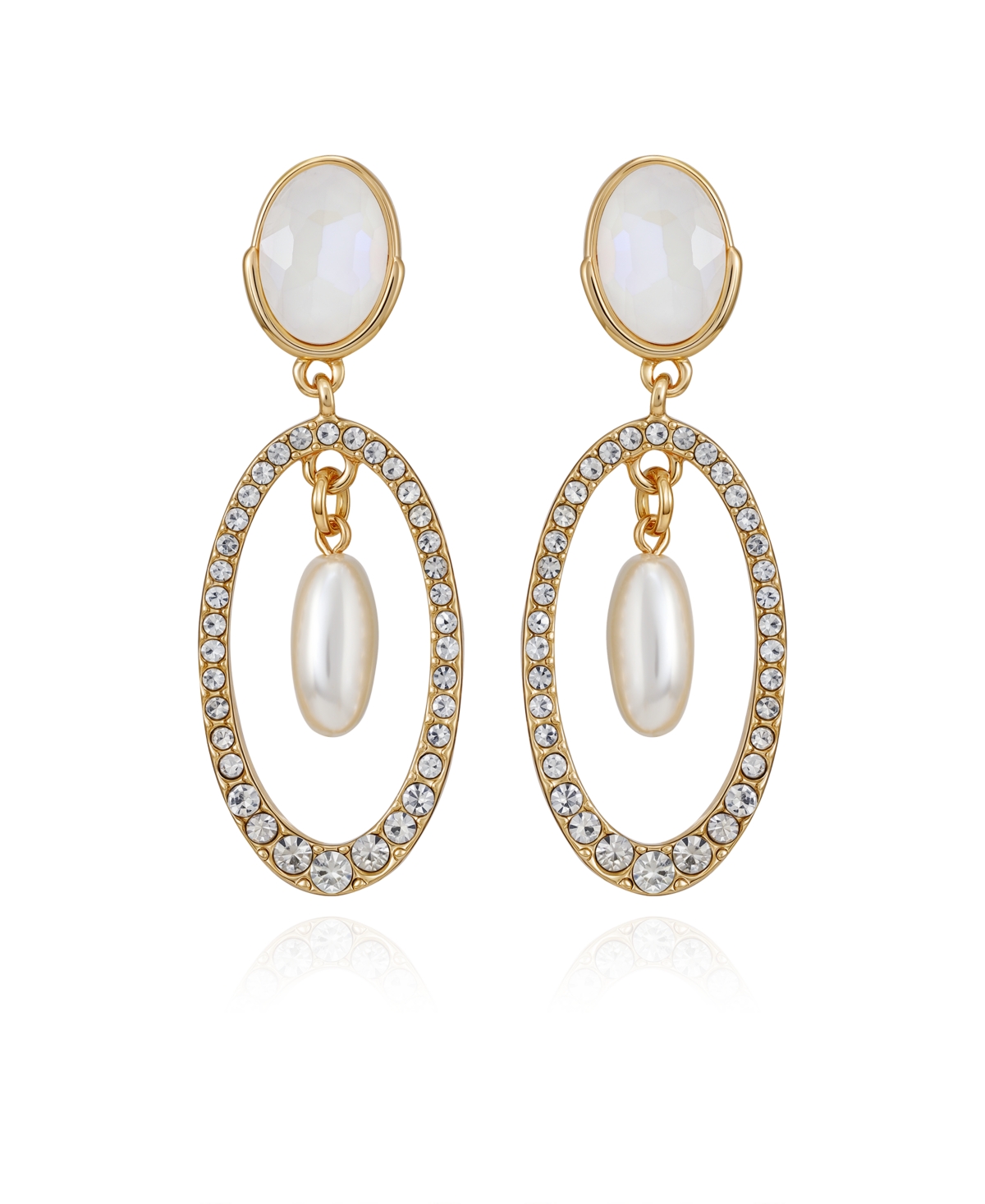 Click here for Guess Imitation Pearl Gold-Tone Linear Drop Earrin... prices