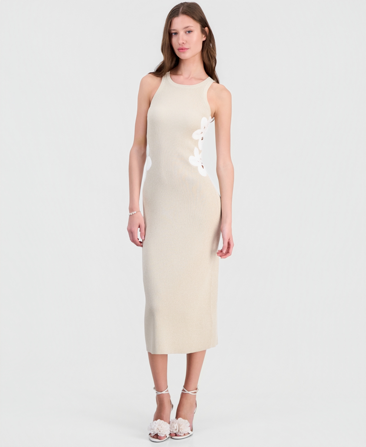 Click here for Guess Womens Laurie Sleeveless Metallic Knit Midi... prices