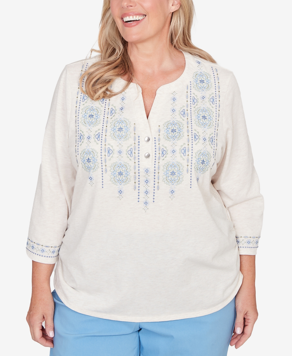 Click here for Alfred Dunner Plus Size St. Augustine Medallion Em... prices