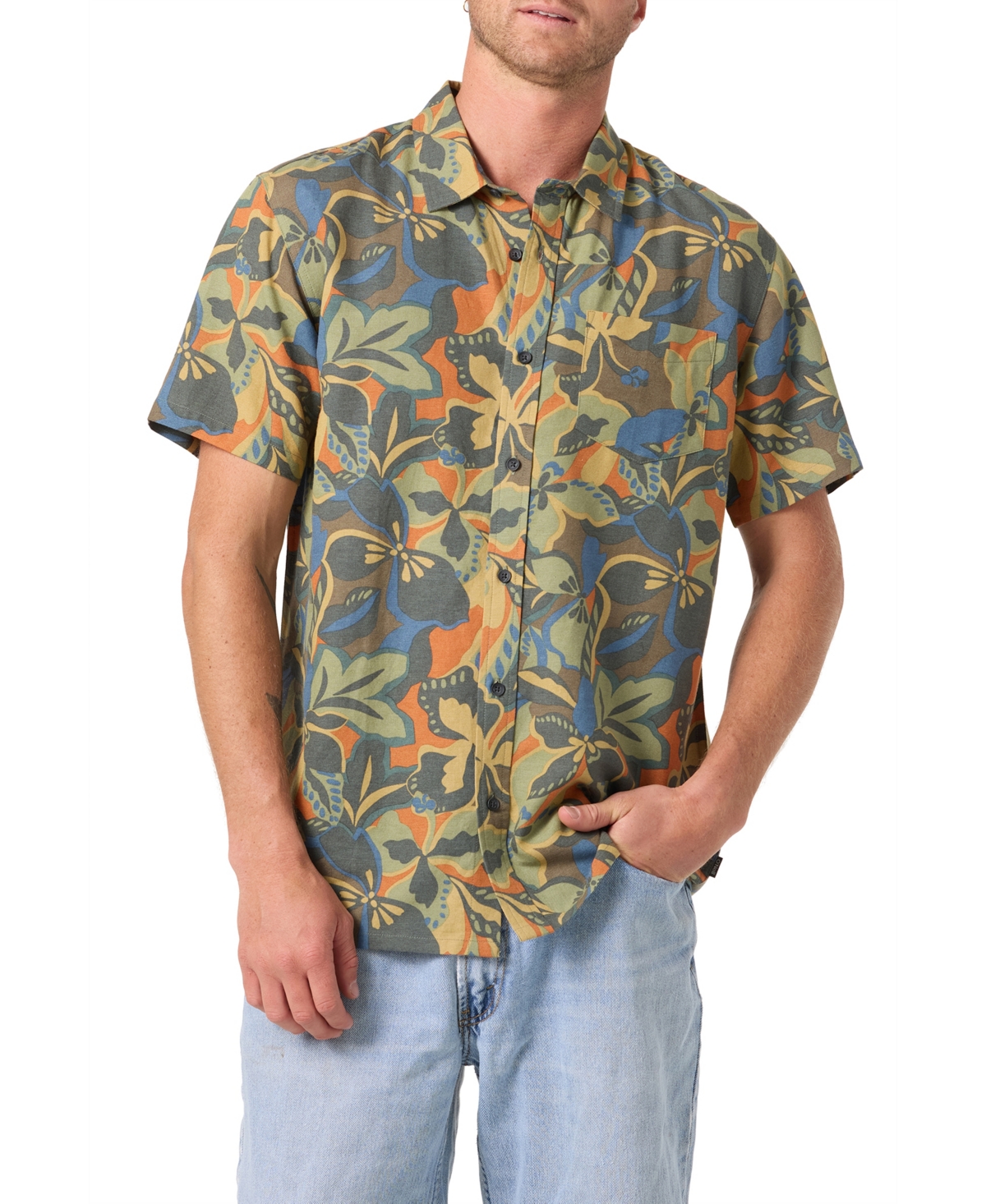 Click here for ONeill Mens Printed Short-Sleeve Shirt - Dark Shad... prices