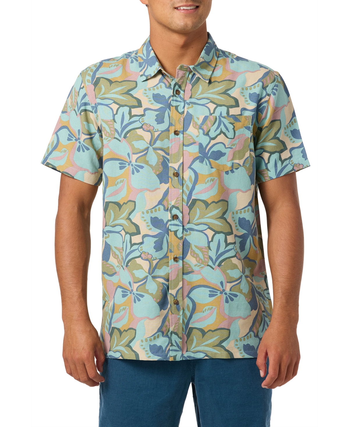 Click here for ONeill Mens Printed Short-Sleeve Shirt - Blue Fusi... prices