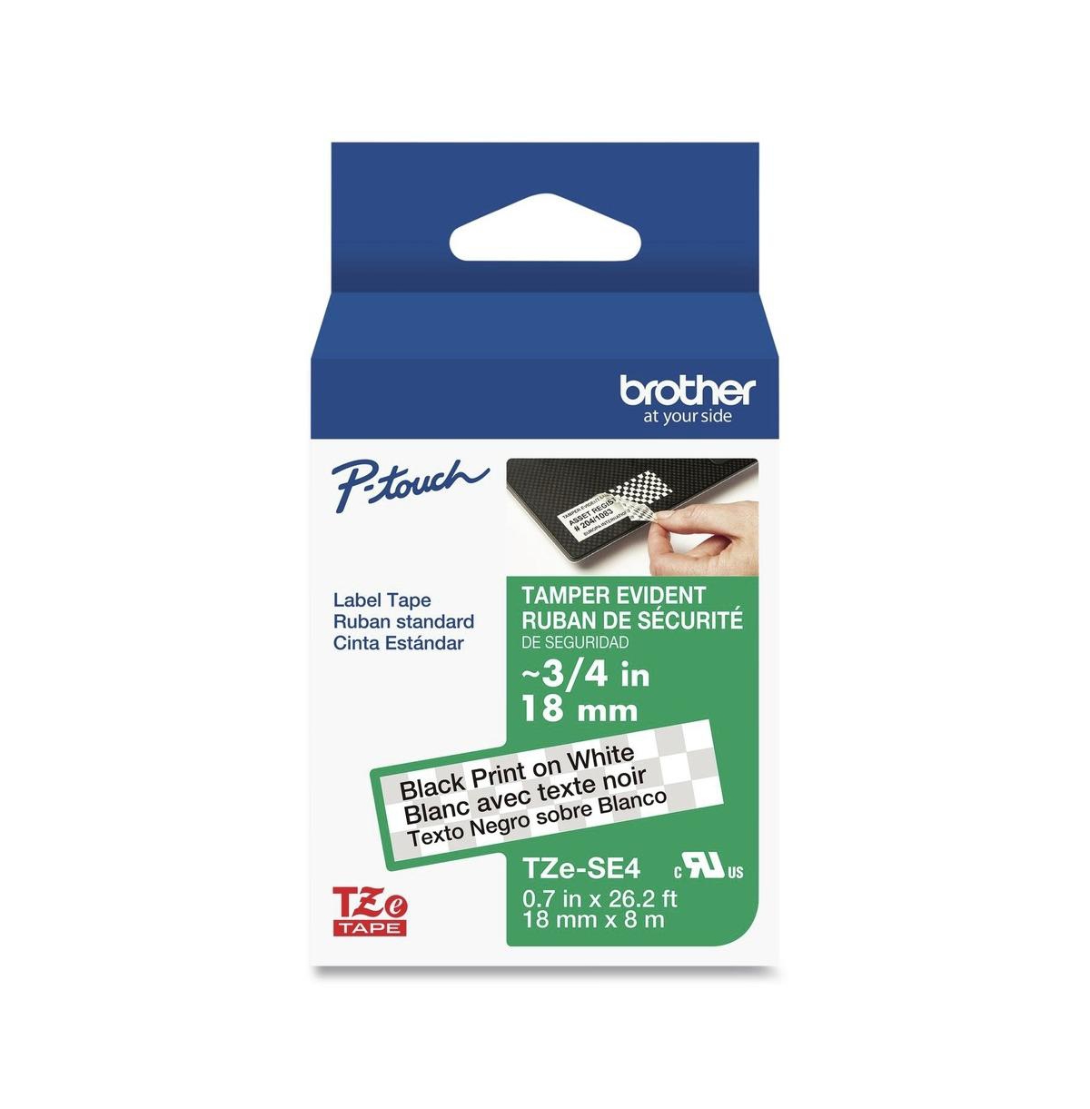 Click here for Brother P-Touch TzESE4 0.7 in. x 26.2 ft. TZ Secur... prices