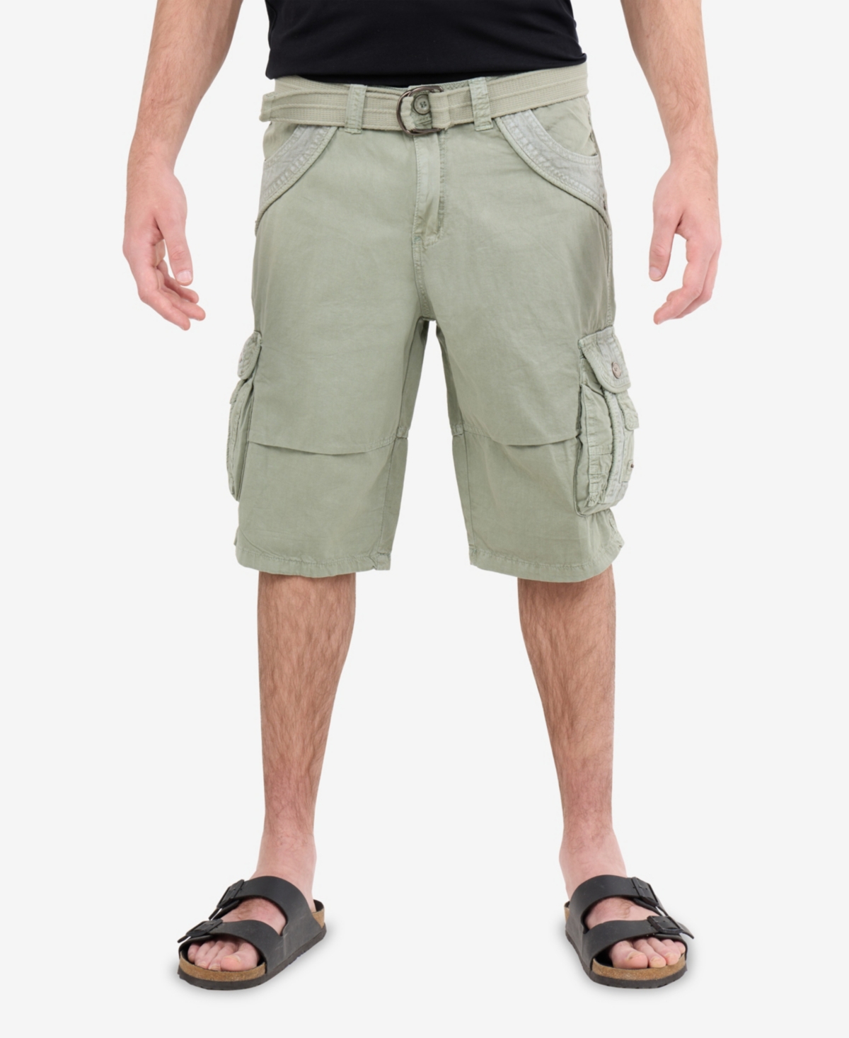 Click here for X-Ray Mens Belted Double Pocket Cargo Shorts - Lea... prices