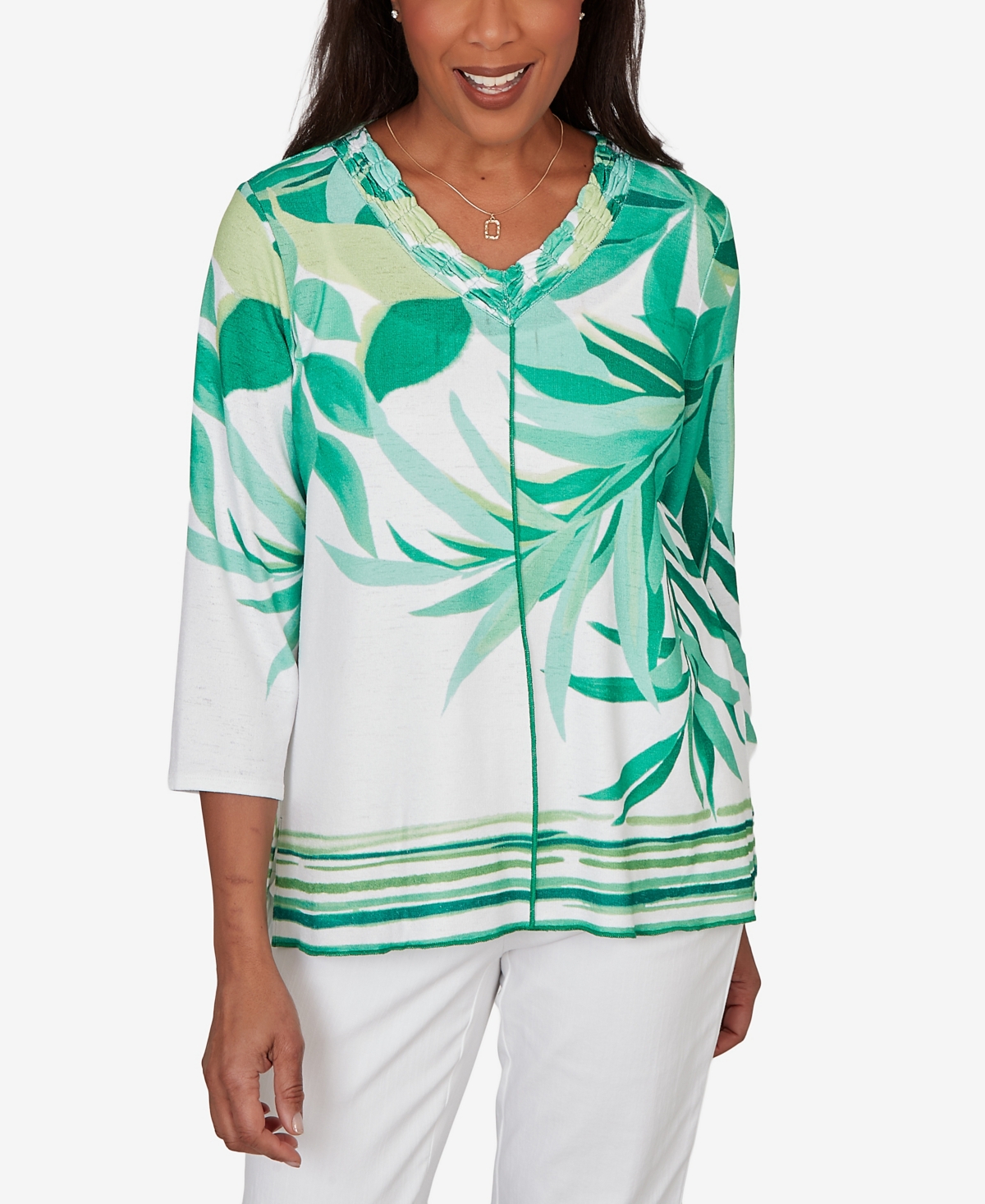 Click here for Alfred Dunner Womens Resort Living Artisan Leaf Bo... prices