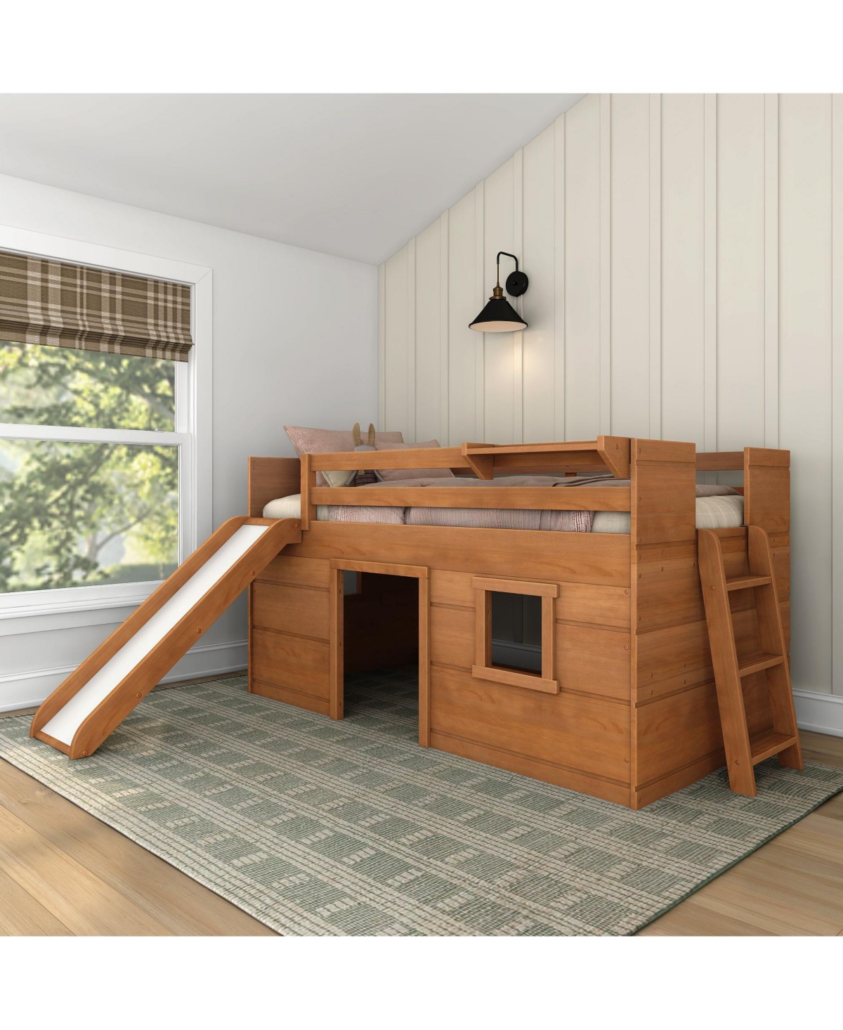 Click here for Max and Lily Farmhouse Twin Low Loft with Slide -... prices