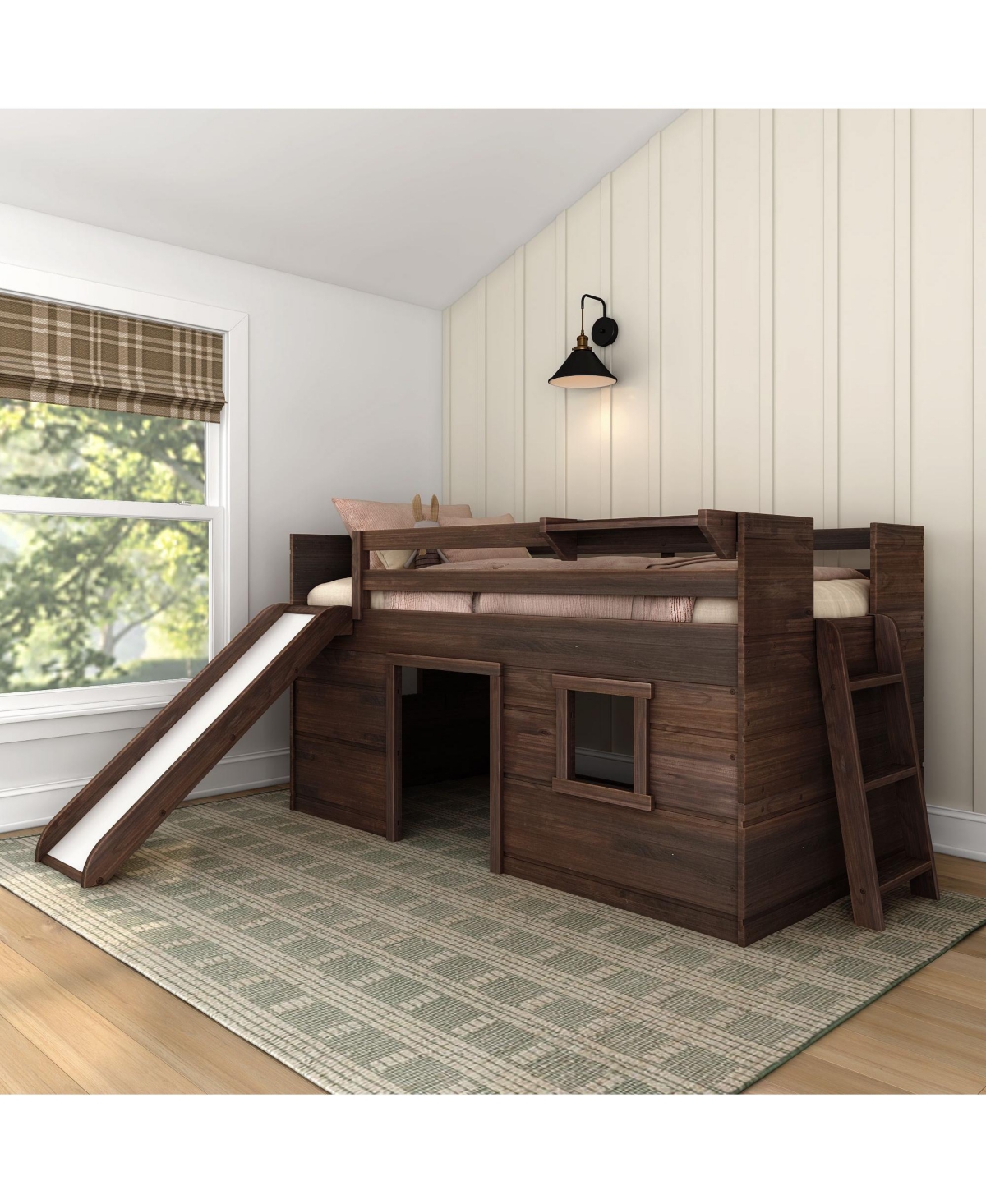 Click here for Max and Lily Farmhouse Twin Low Loft with Slide -... prices