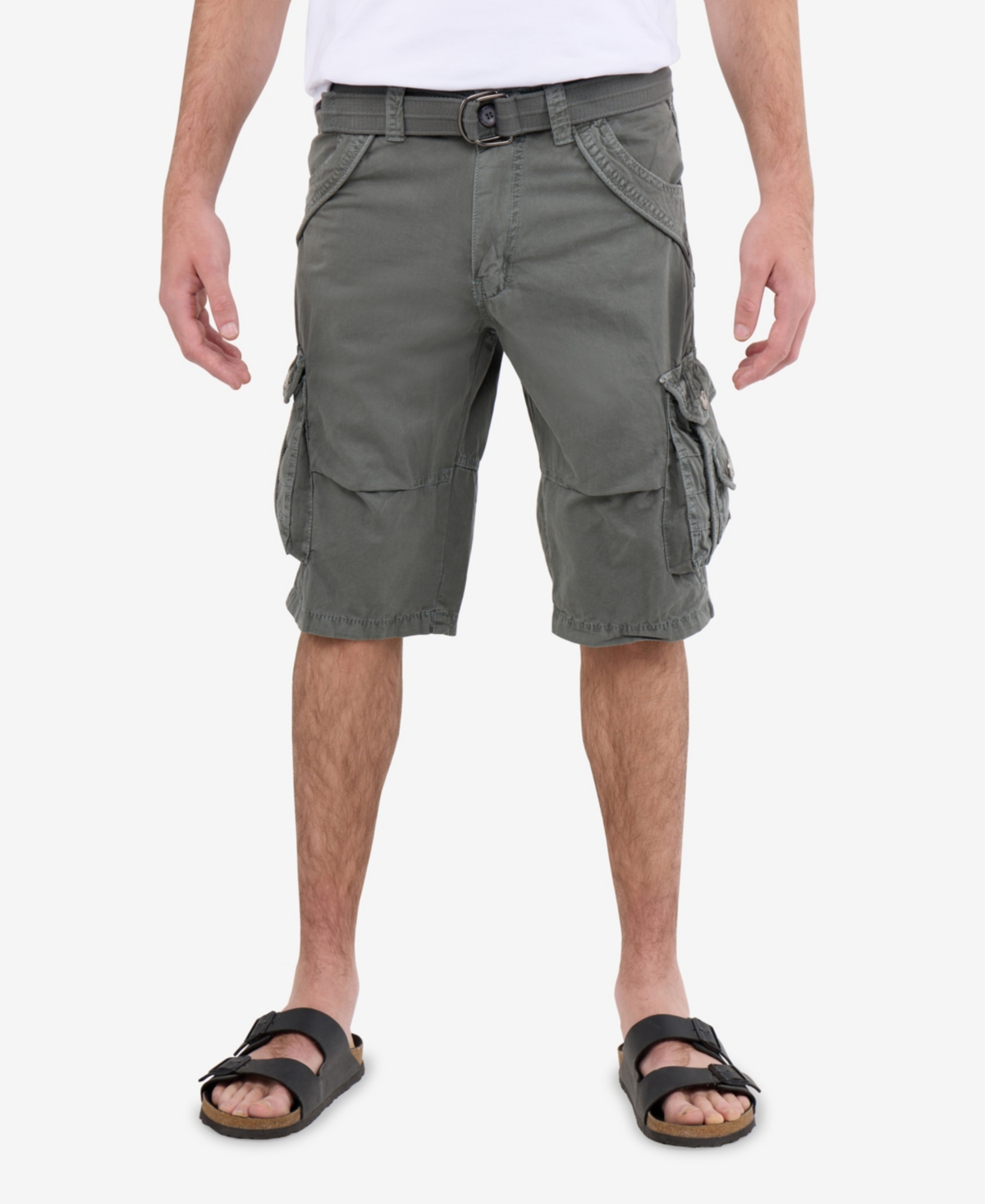 Click here for X-Ray Mens Belted Double Pocket Cargo Shorts - Gre... prices