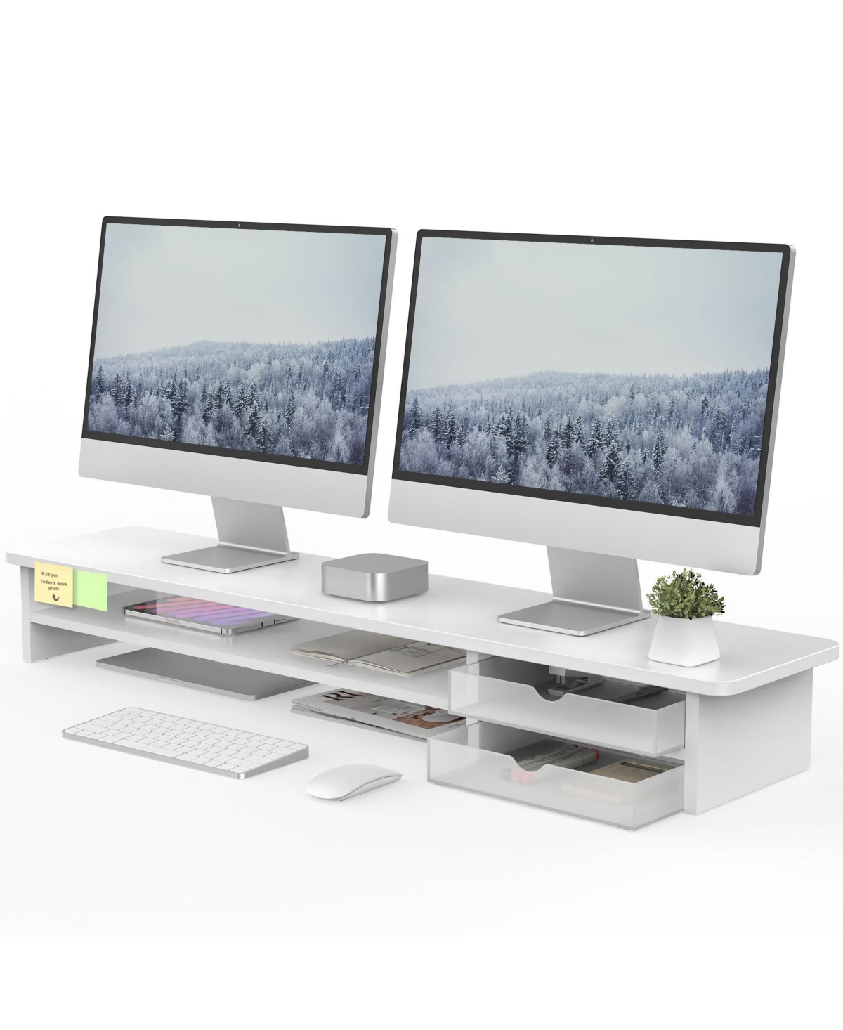 Click here for Gnuadz Monitor Stand Dual Riser Wood Desk Organize... prices