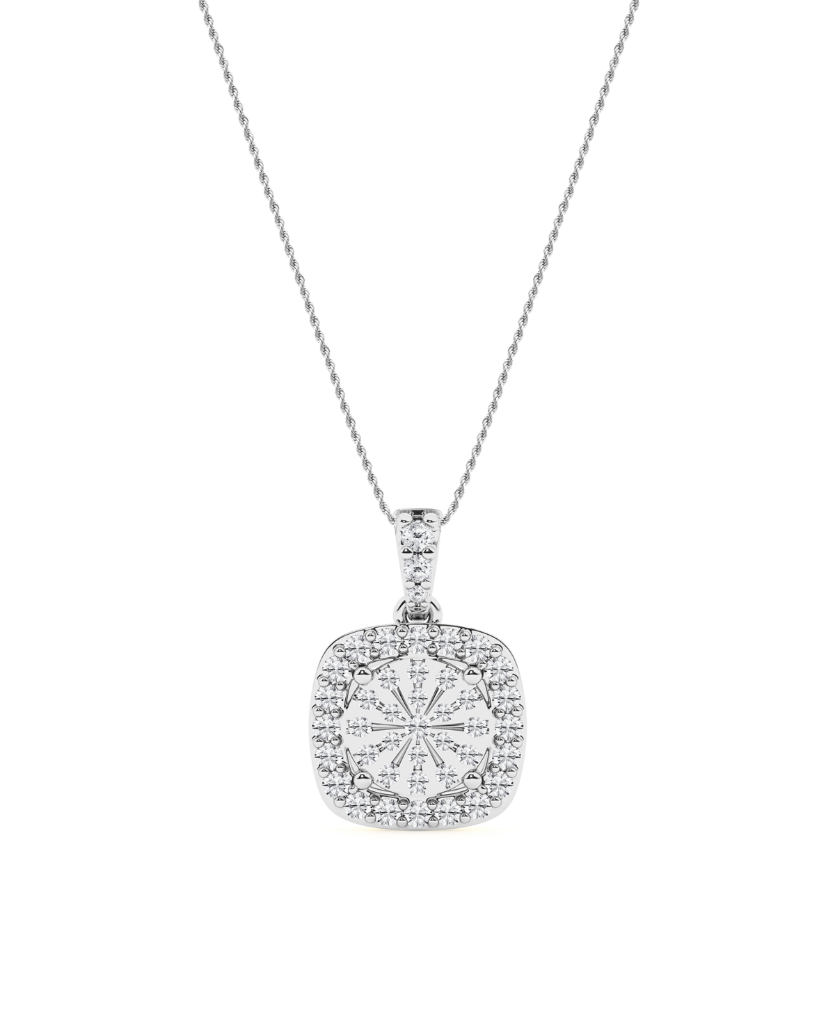 Click here for Diamond Cushion Pendant Necklace in Sterling Silve... prices