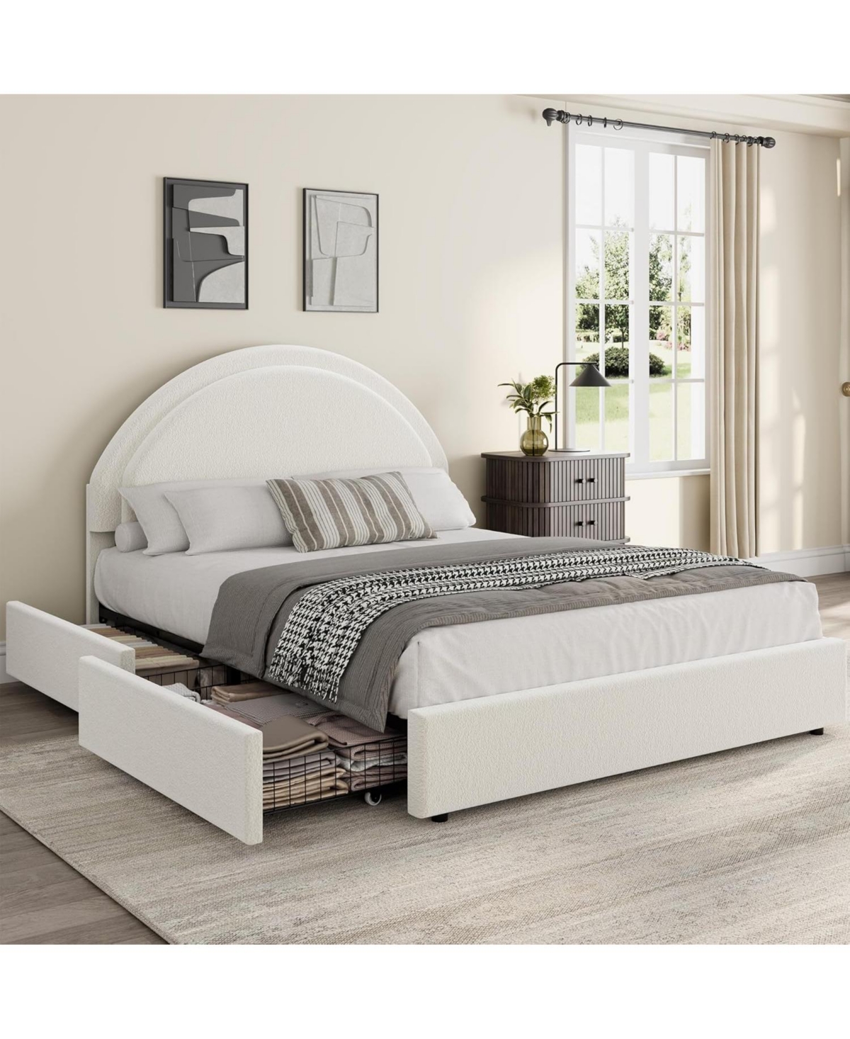 Click here for gaomon California Metal Bed Frame with Headboard a... prices